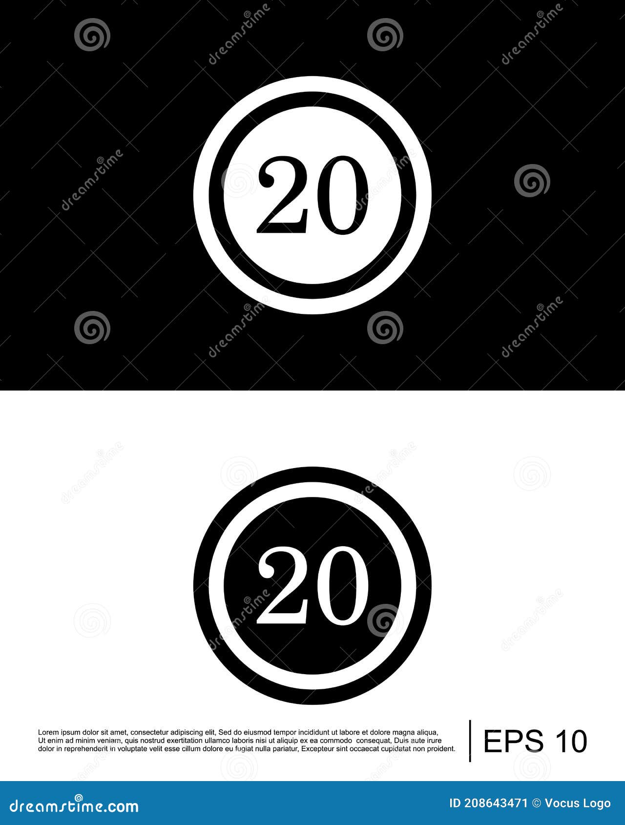Coin Number, Button Number Icon Template Stock Vector - Illustration of ...