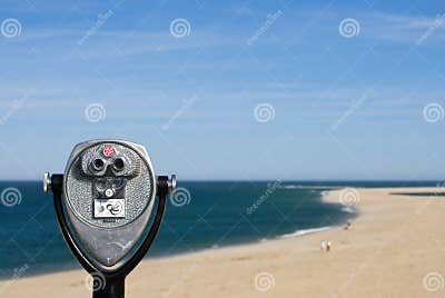 Coin Operated Binoculars for Beach Observation Stock Image - Image of ...