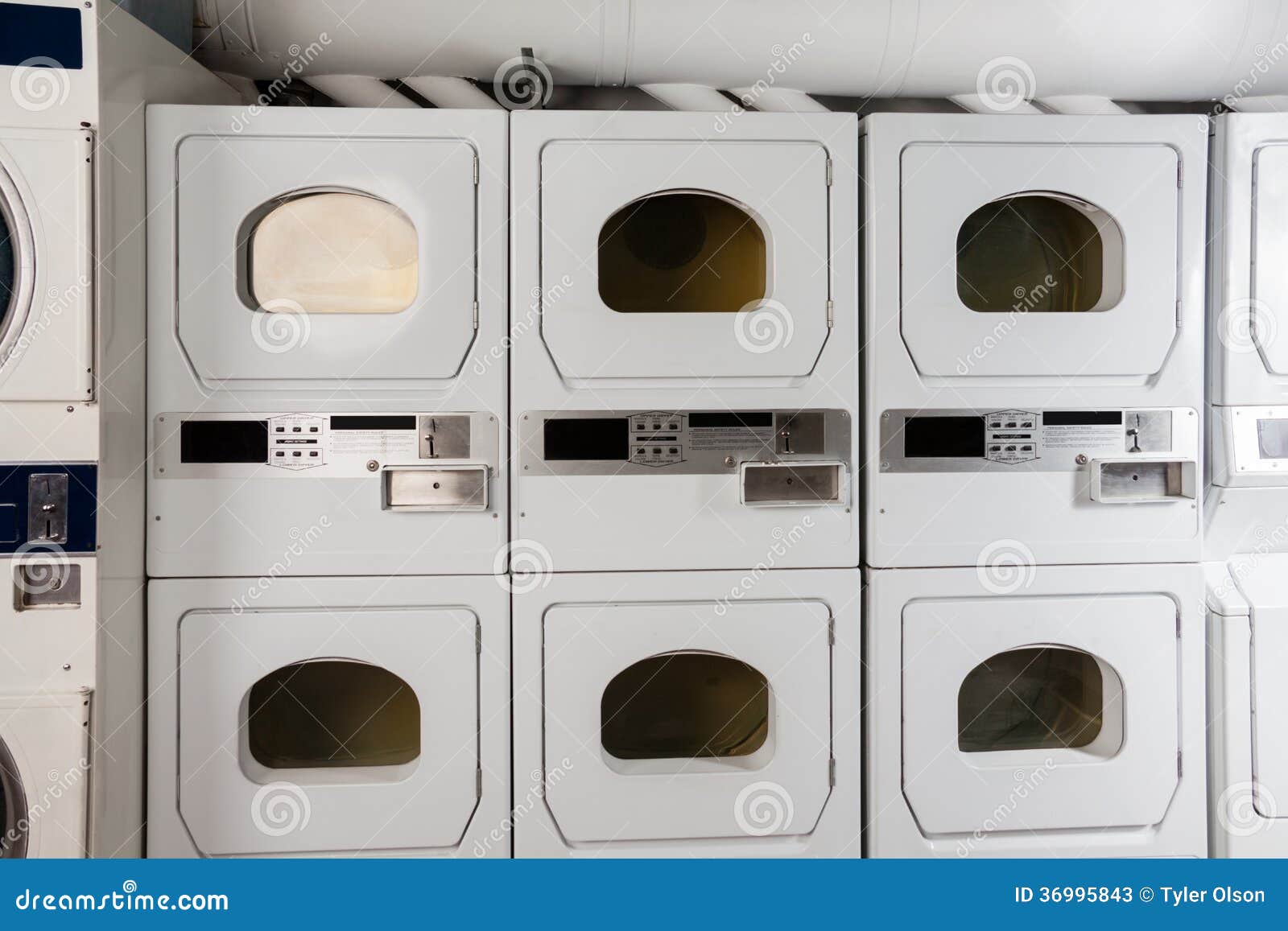 Coin Operated Laundry Machines Stock Image - Image of empty, operated ...