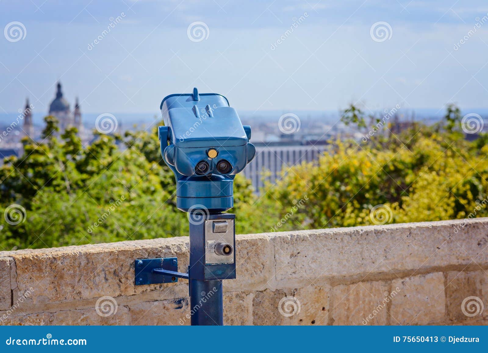 Coin Operated Public Telescope in Budapest Stock Image - Image of ...