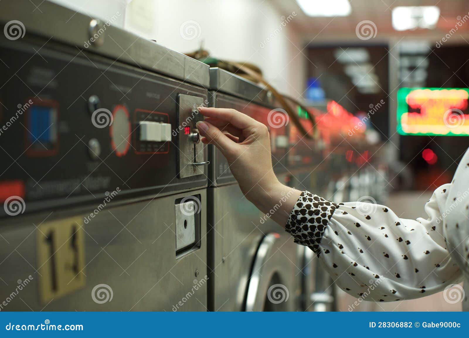 Coin Operated Washing Machine Stock Photo - Image of door, clothes ...