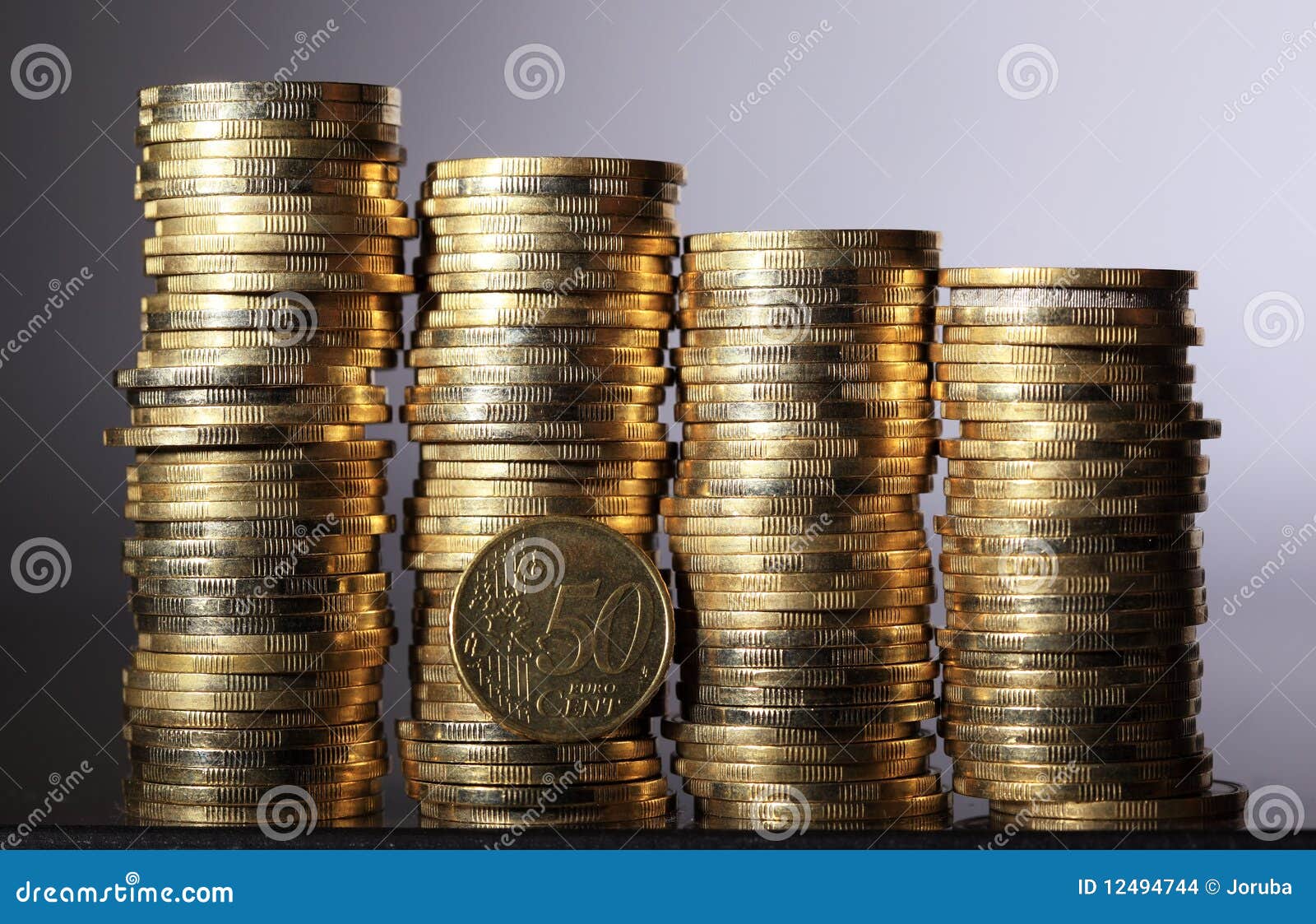 Coin piles stock photo. Image of investment, moneypile - 12494744