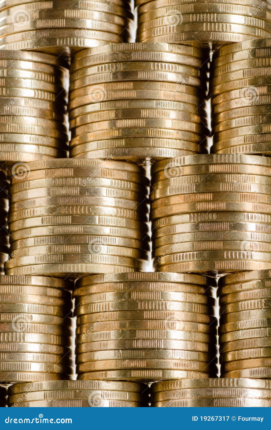 Coin piles stock image. Image of pyramid, white, savings - 19267317