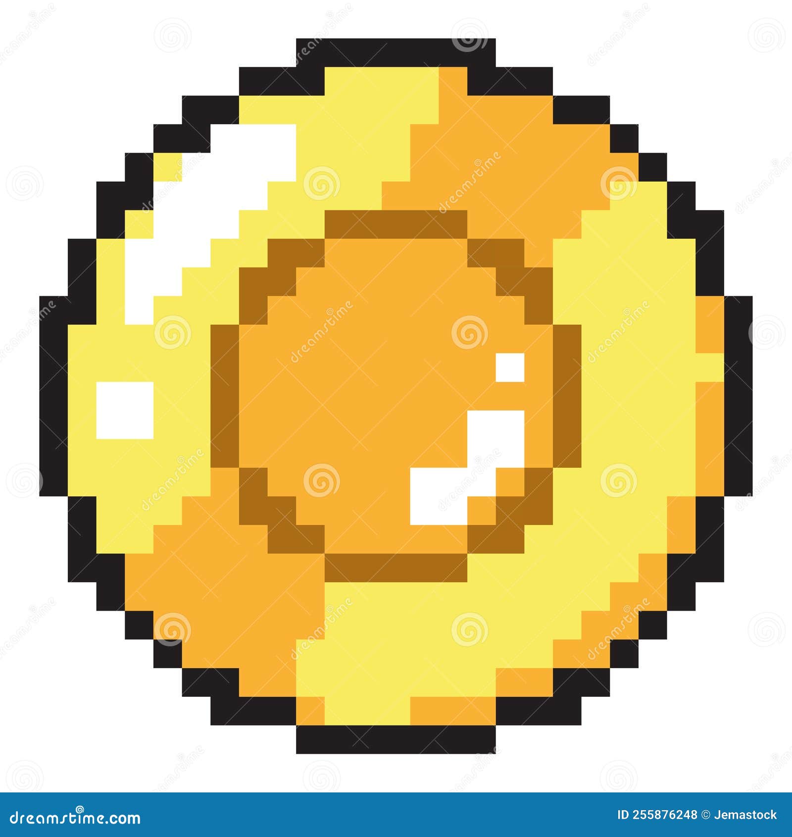 Coin pixel art stock illustration. Illustration of isolated - 255876248
