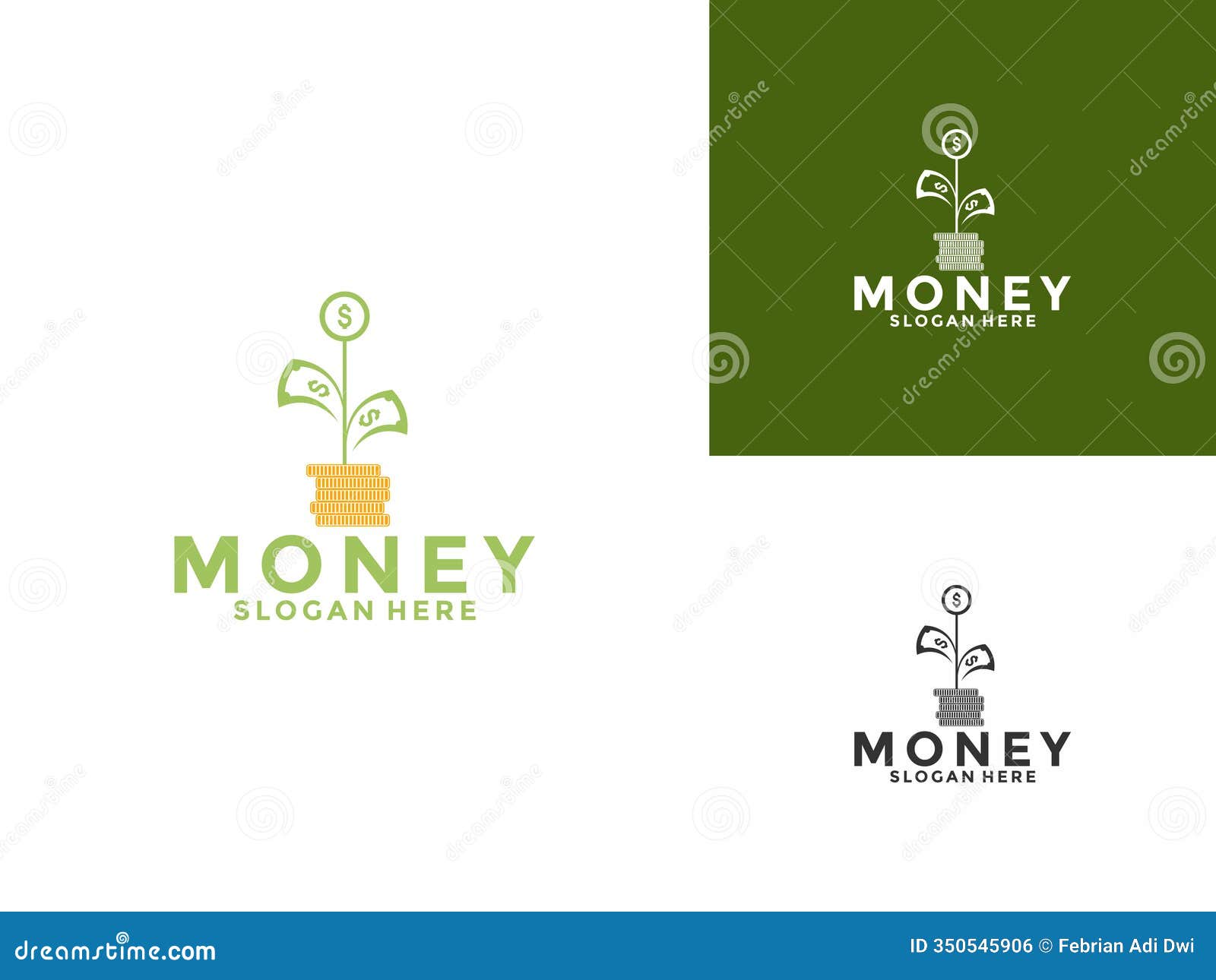 Coin Plant Money Logo Design Vector. Growth Money Logo Vector Template ...