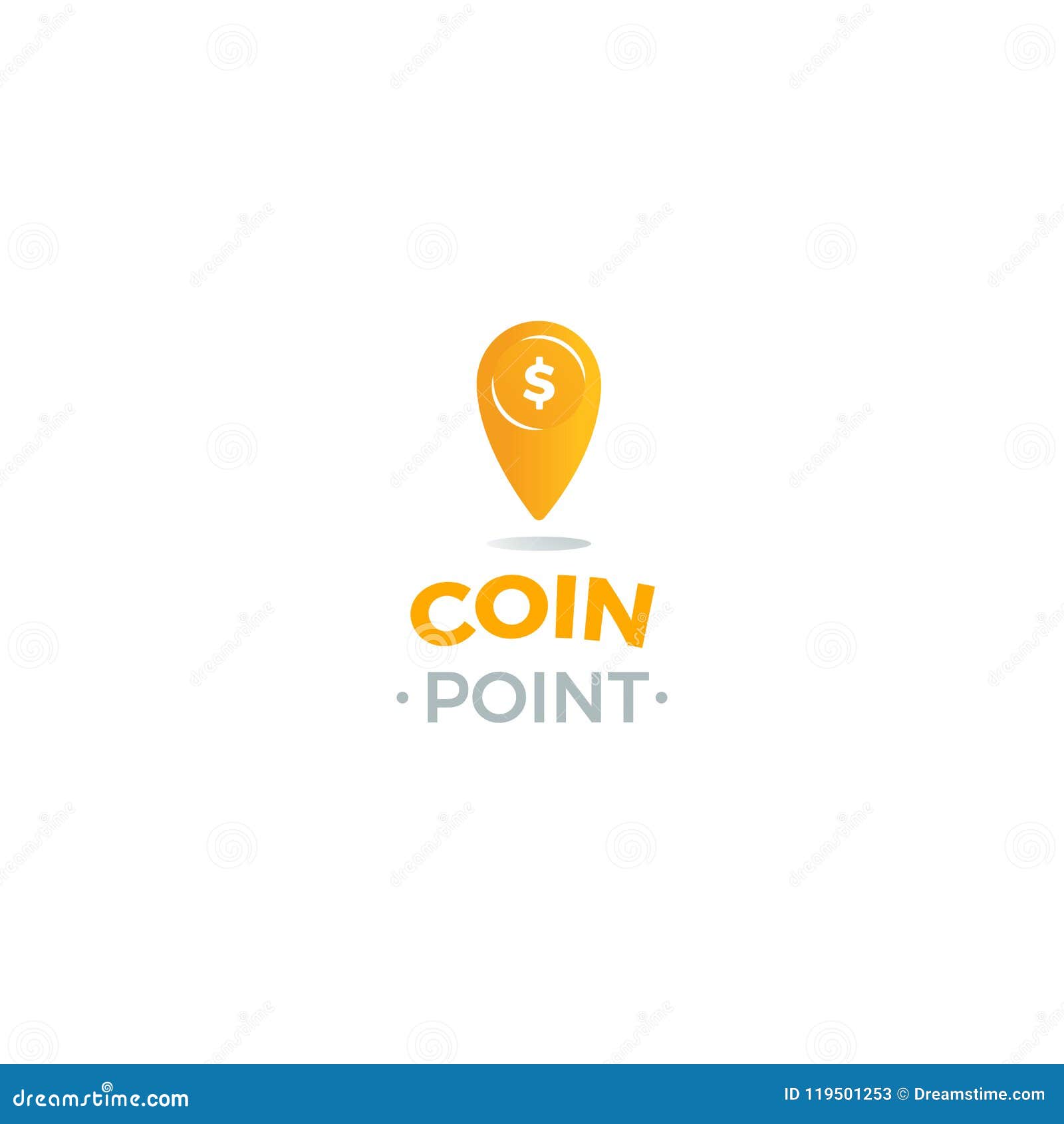 Coin Point Logo. Location Of Money Logotype Cartoon Vector ...