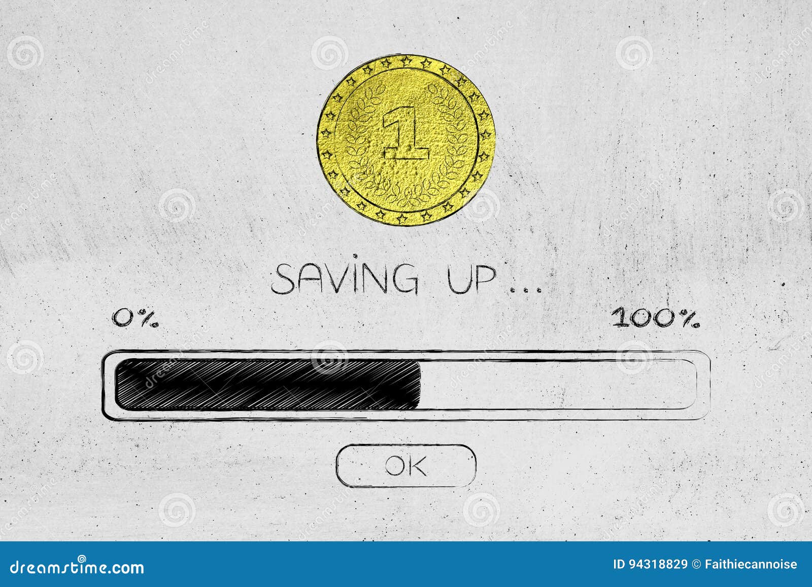 Coin and Progress Bar Loading, Saving Process Stock Illustration ...