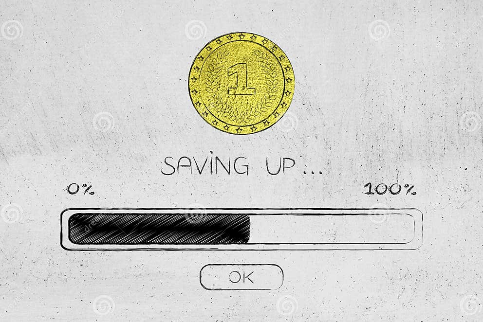 Coin and Progress Bar Loading, Saving Process Stock Illustration ...