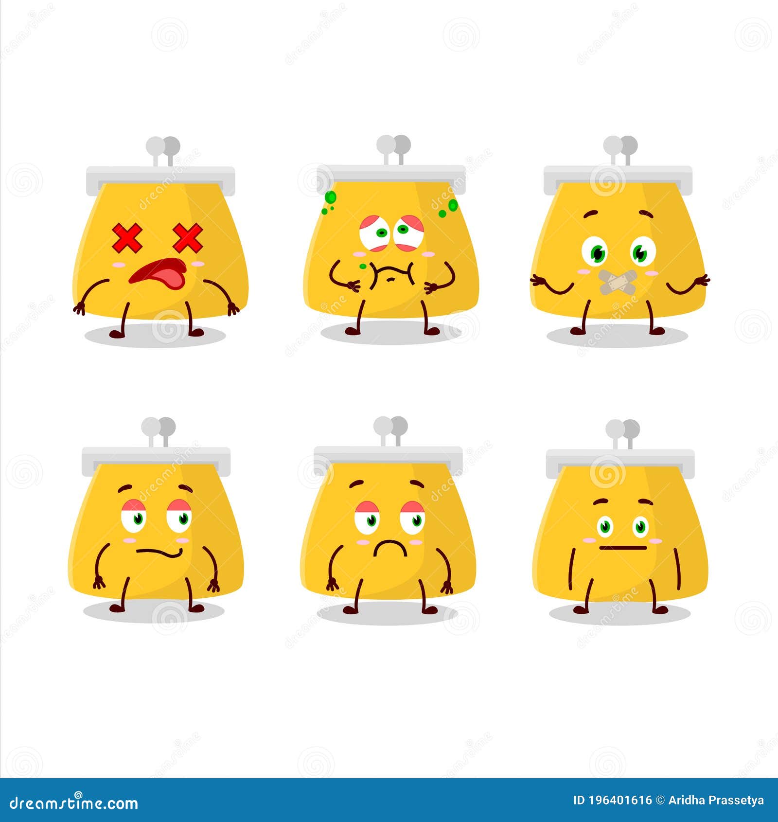 Coin Purse Cartoon Character with Nope Expression Stock Vector ...