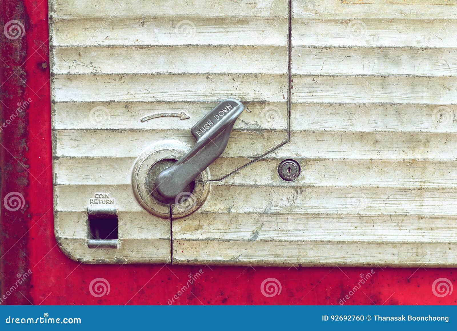 Coin Return Slot on Retro Vending Machine Stock Photo - Image of ...