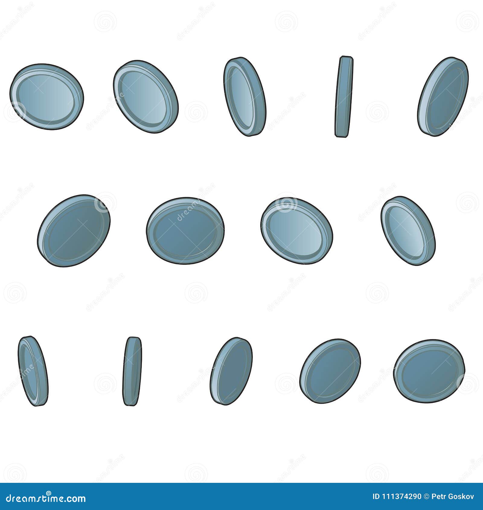 Coin Rotate Sprite Sheet stock vector. Illustration of finance - 111374290