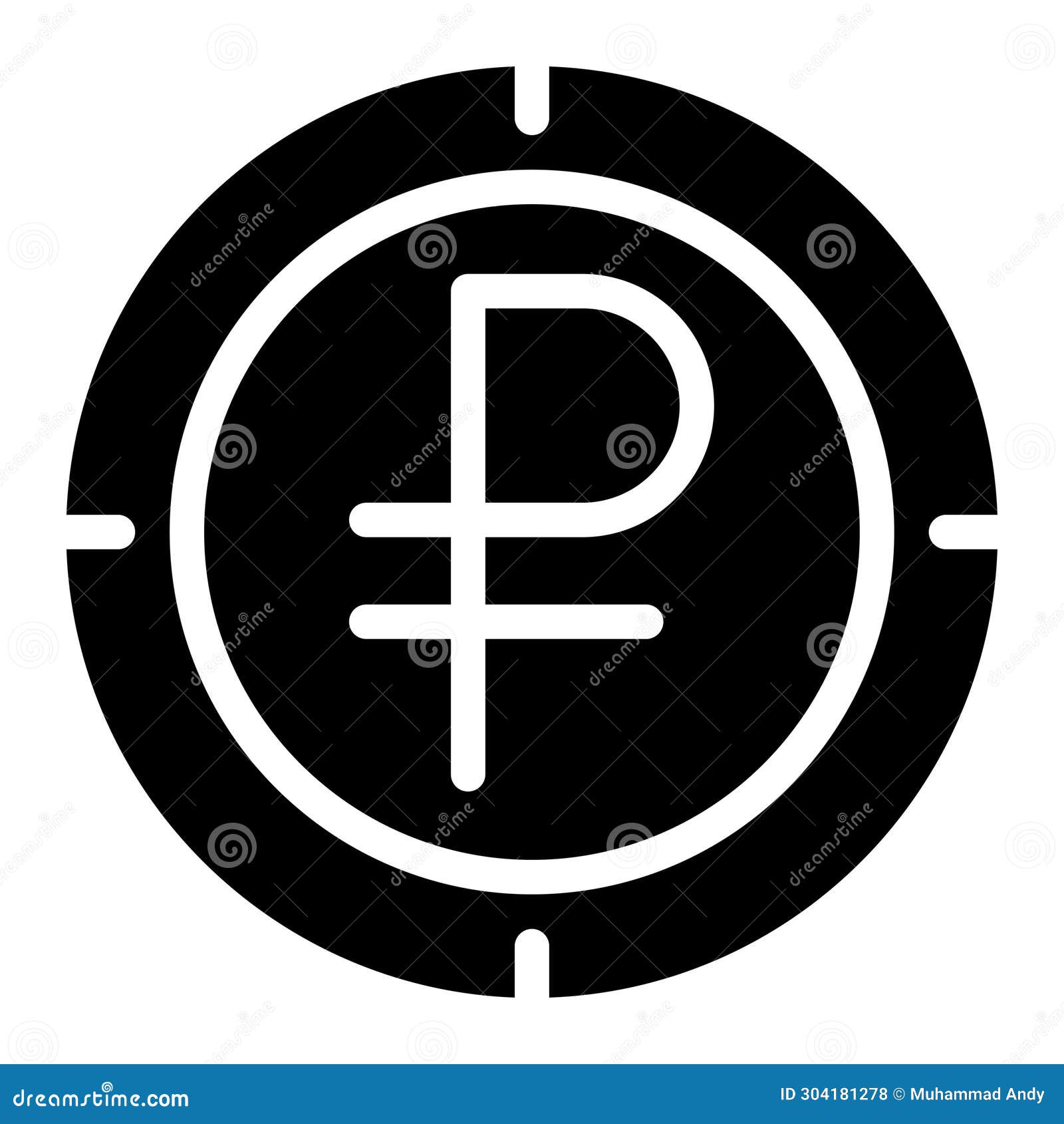 Coin Ruble Icon Vector Graphic Illustration for Web, UI and App Mobile Design Isolated on White ...