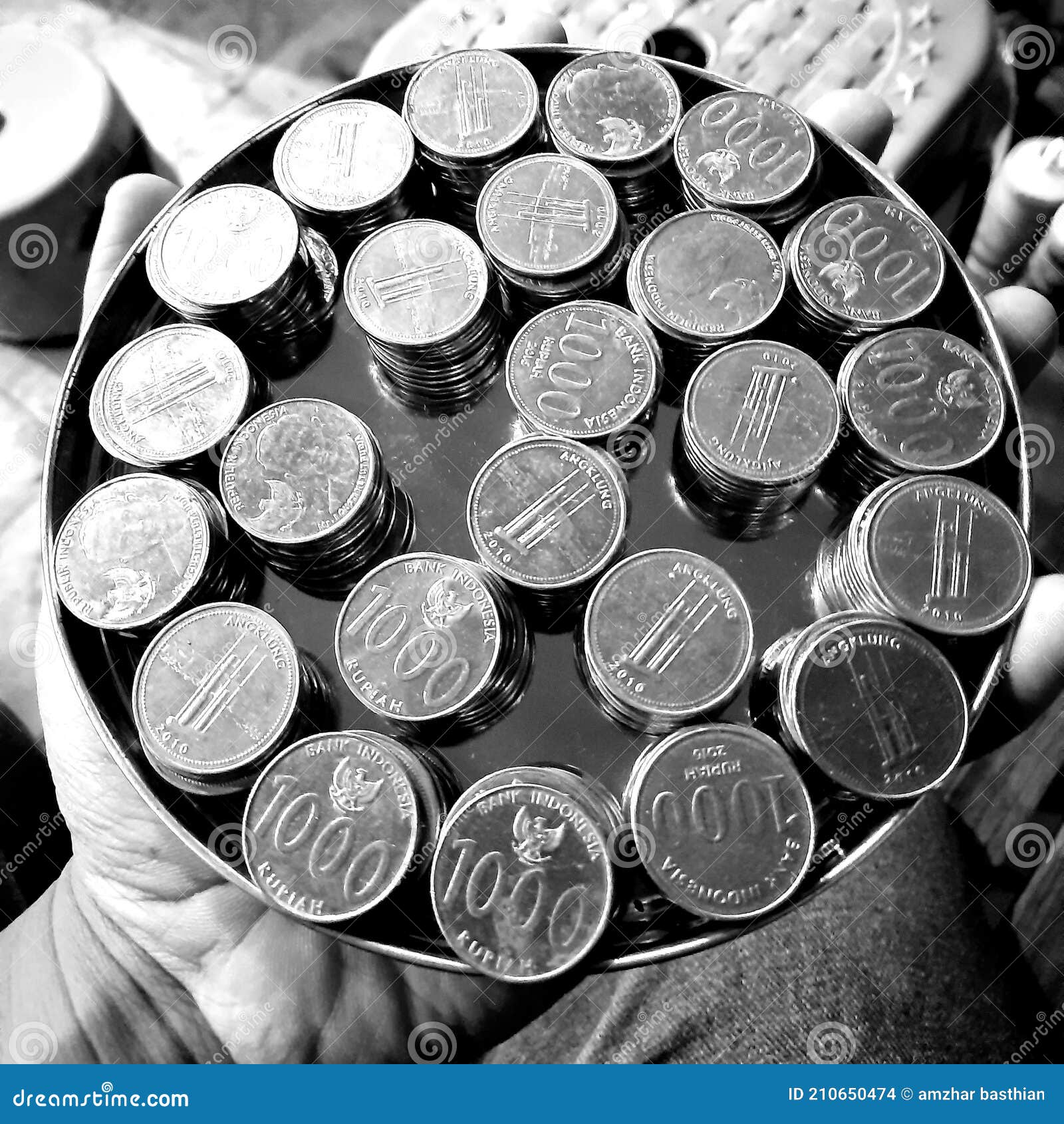 Coin Rupiah Indonesia stock photo. Image of white, drawing - 210650474