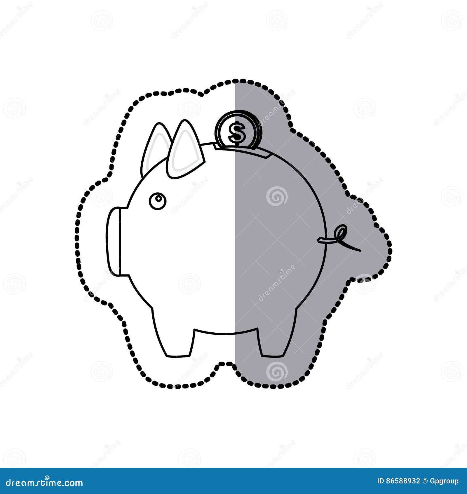 Coin Save in the Pig Icon Stock Stock Illustration - Illustration of ...