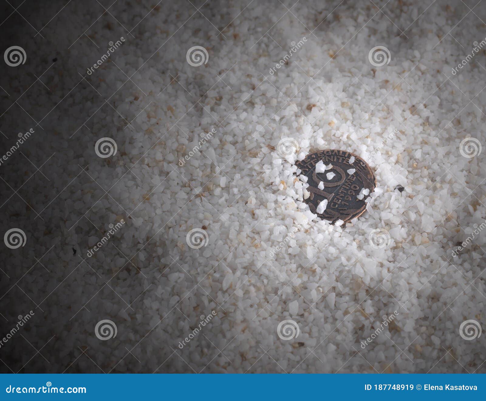 Coin on the Seabed in the Sand of Shells Stock Image - Image of sandy ...