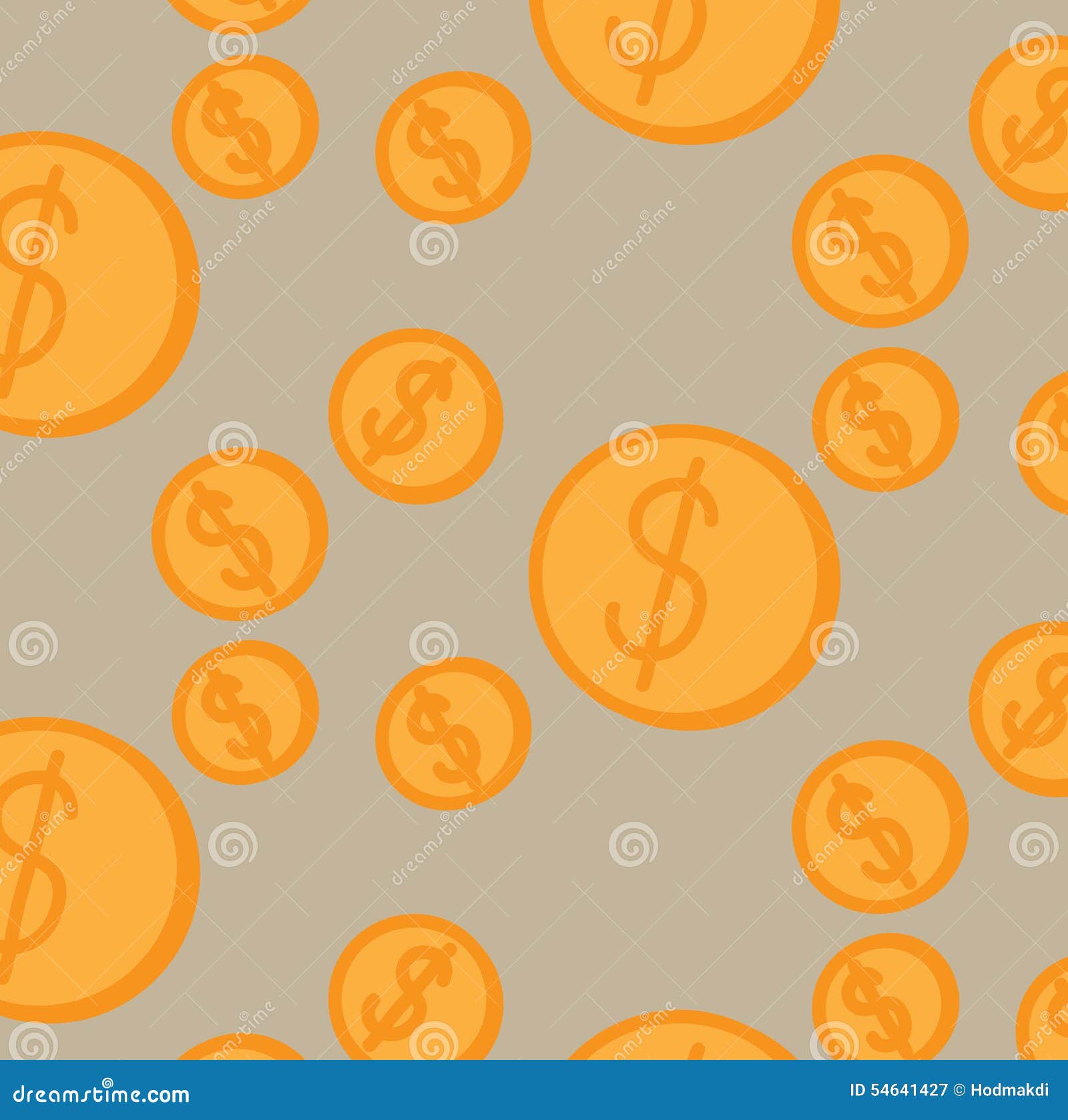 Coin Seamless Pattern stock vector. Illustration of design - 54641427