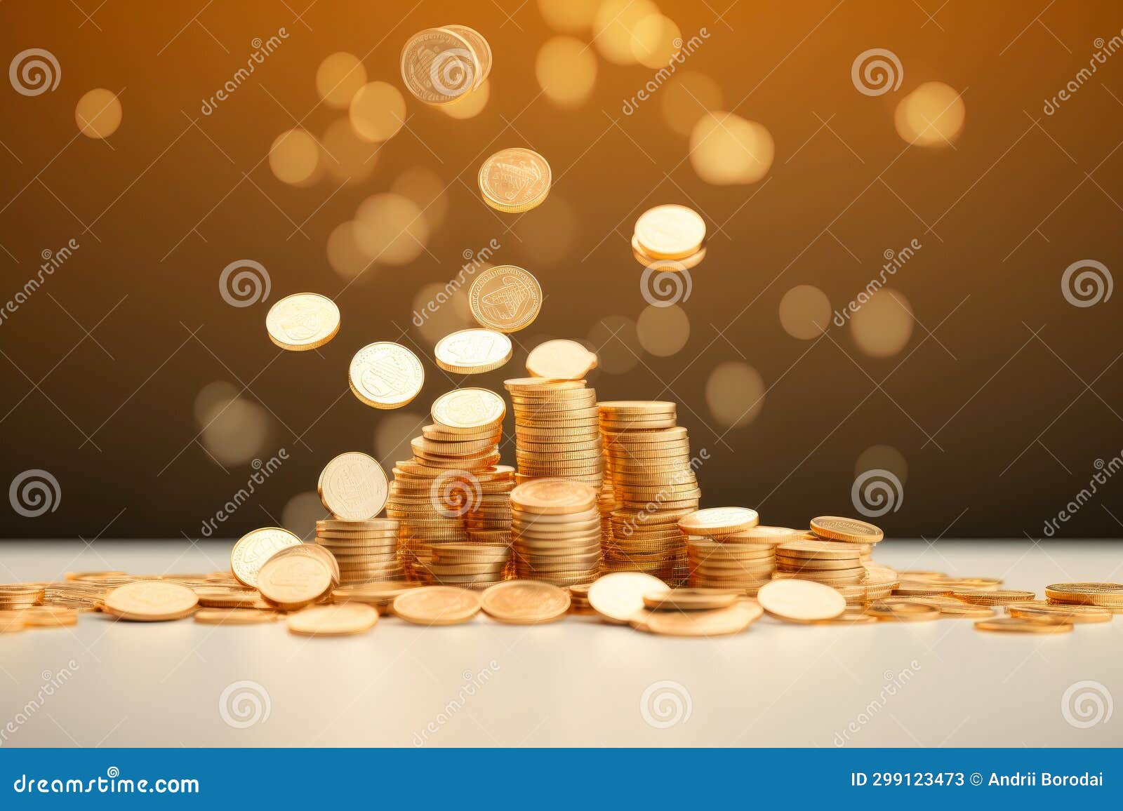 Coin Shower into Savings Container. Stock Illustration - Illustration ...