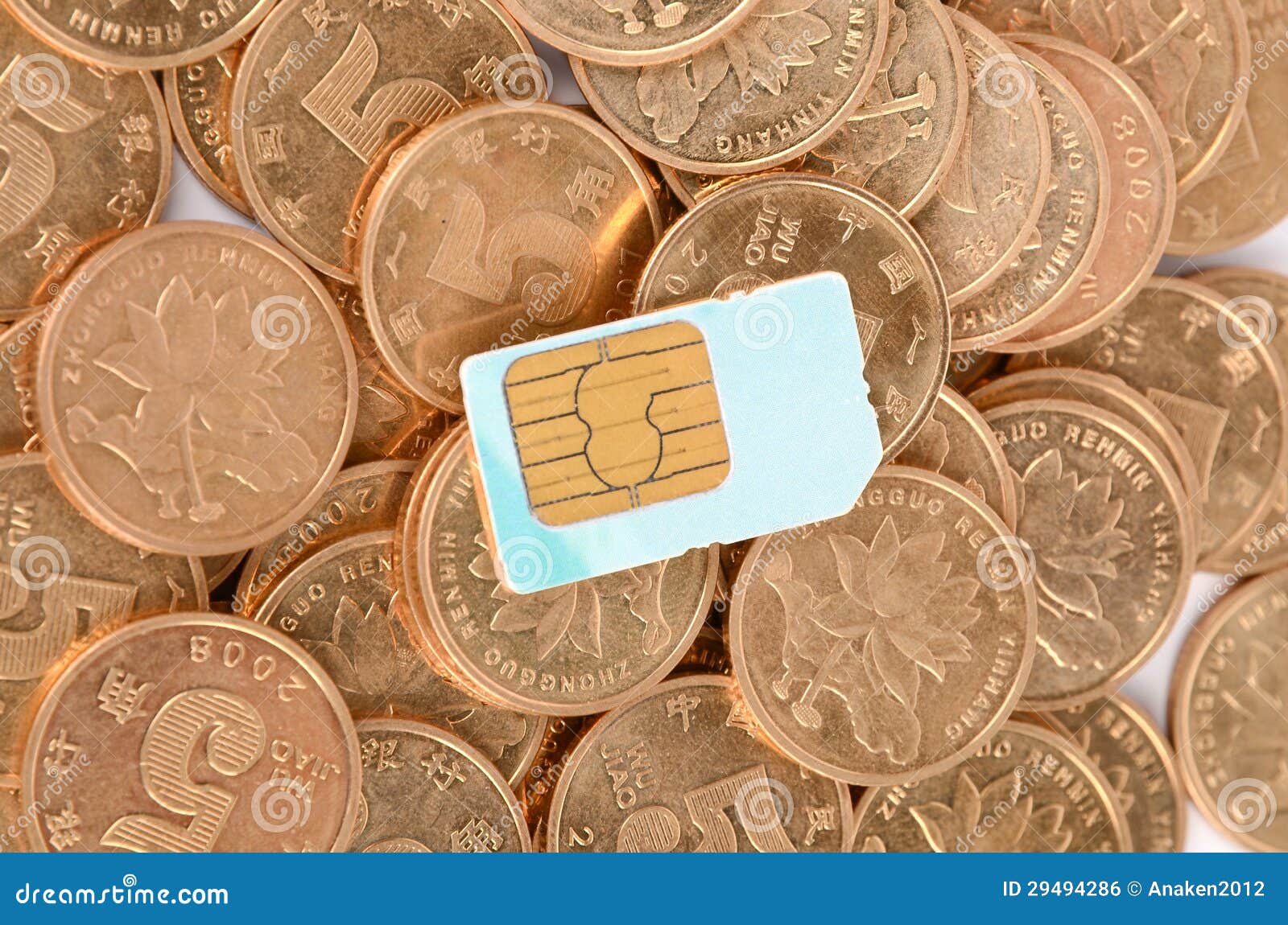 Coin and sim card stock photo. Image of chip, mobile - 29494286