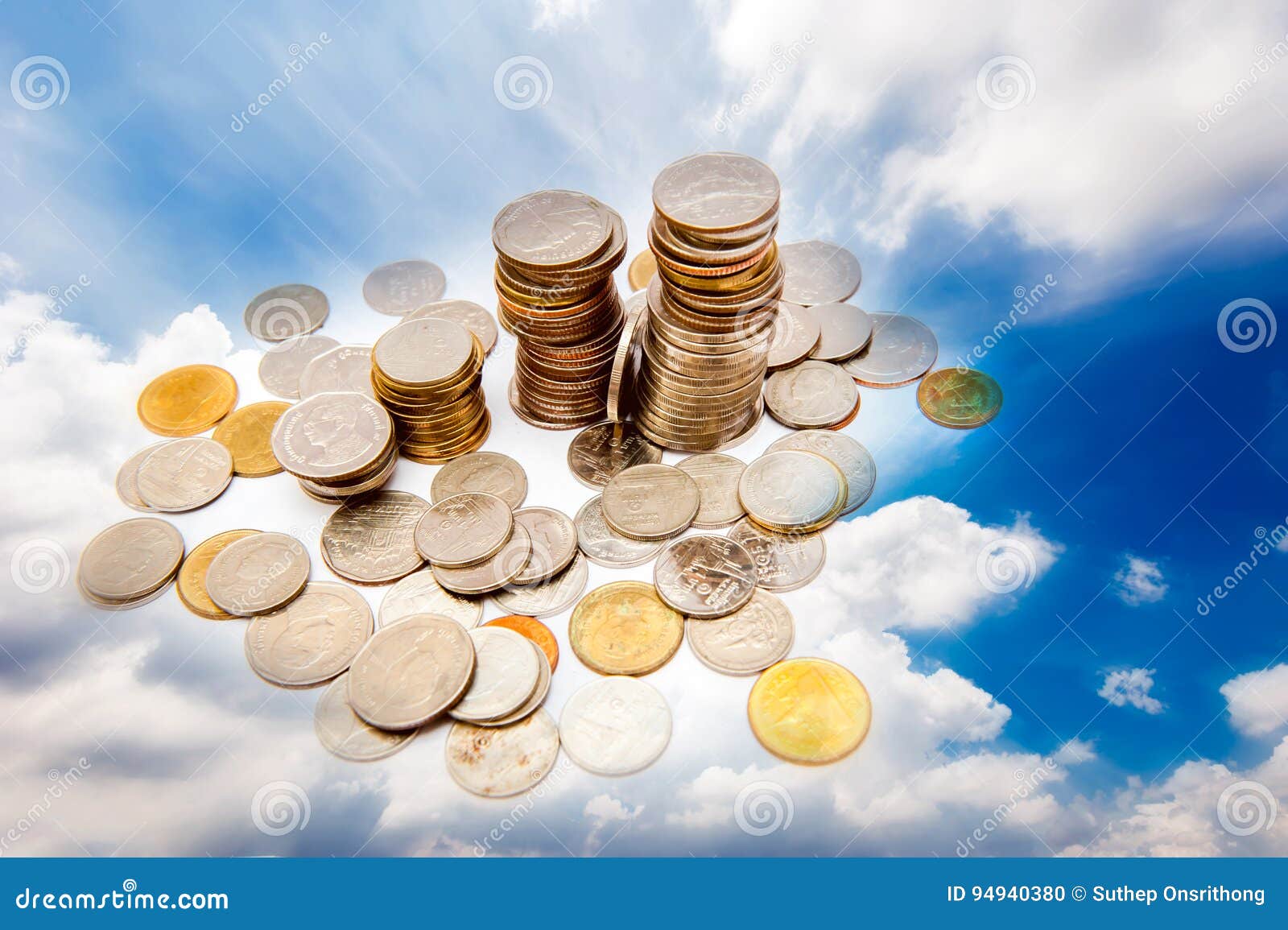Coin stock photo. Image of slowdown, cloud, sovereign - 94940380