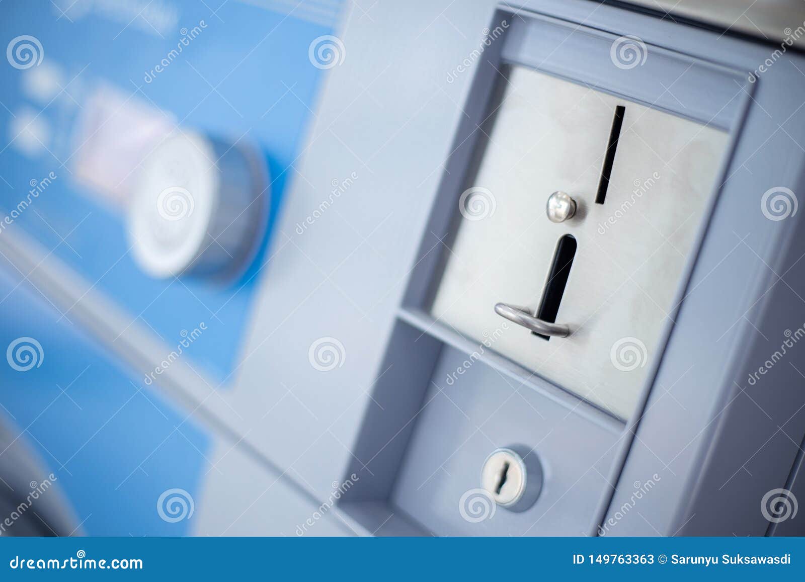 Coin Slot of Coin Laundry Vending Machine Stock Image - Image of cash ...