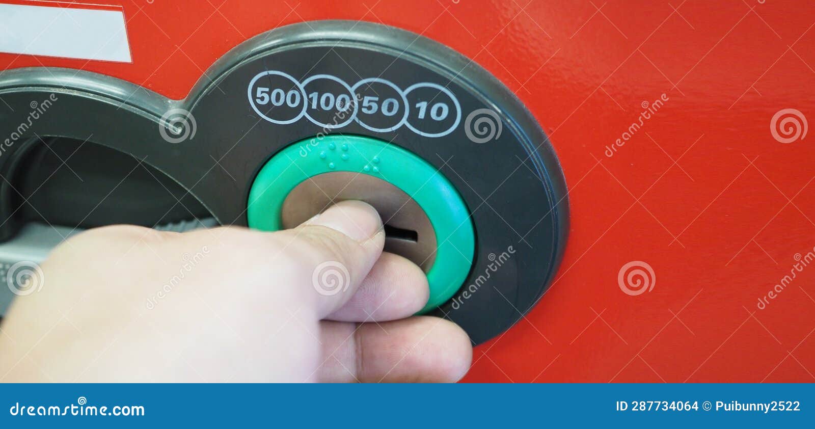 Coin Slot of Water Vending Machine and Hand Stock Photo - Image of ...