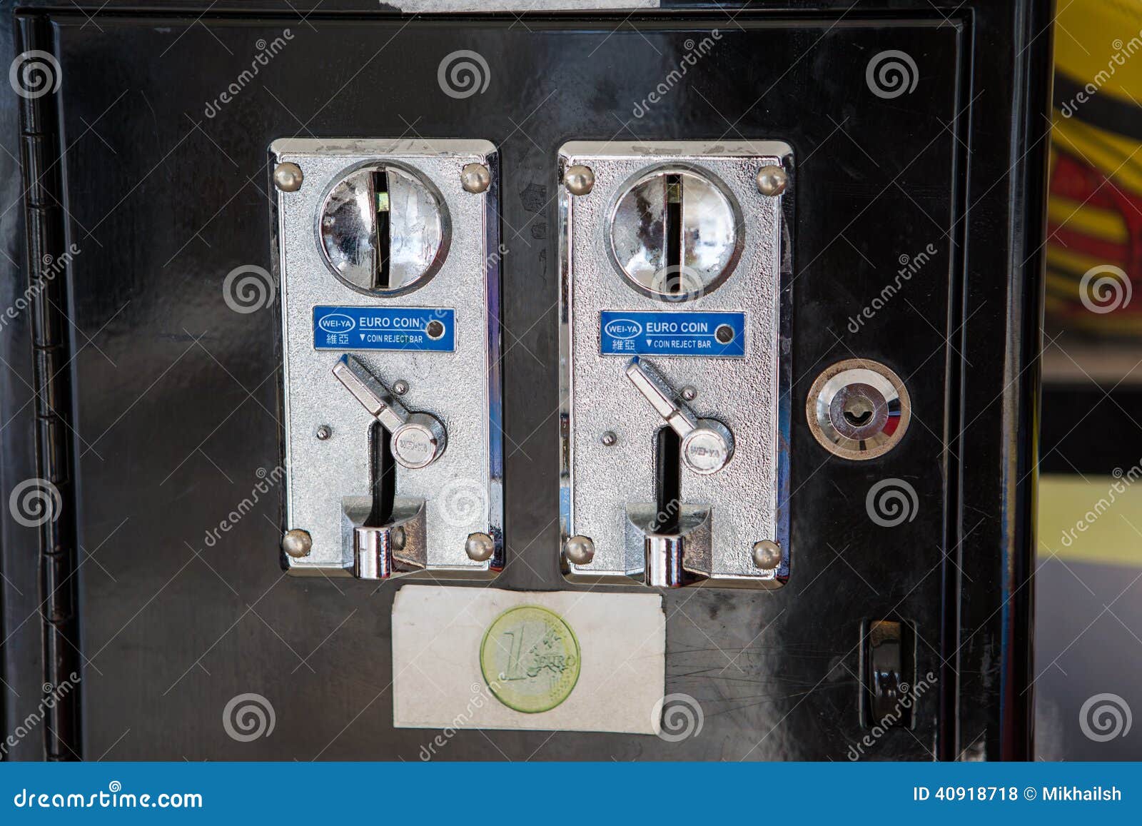 Coin Slots of Old Gaming Machine Stock Photo - Image of coin, money ...