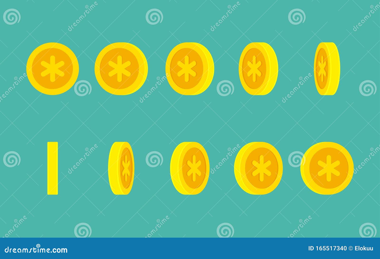 Coin with Snowflake Spin Animation Sprite Sheet Stock Vector ...