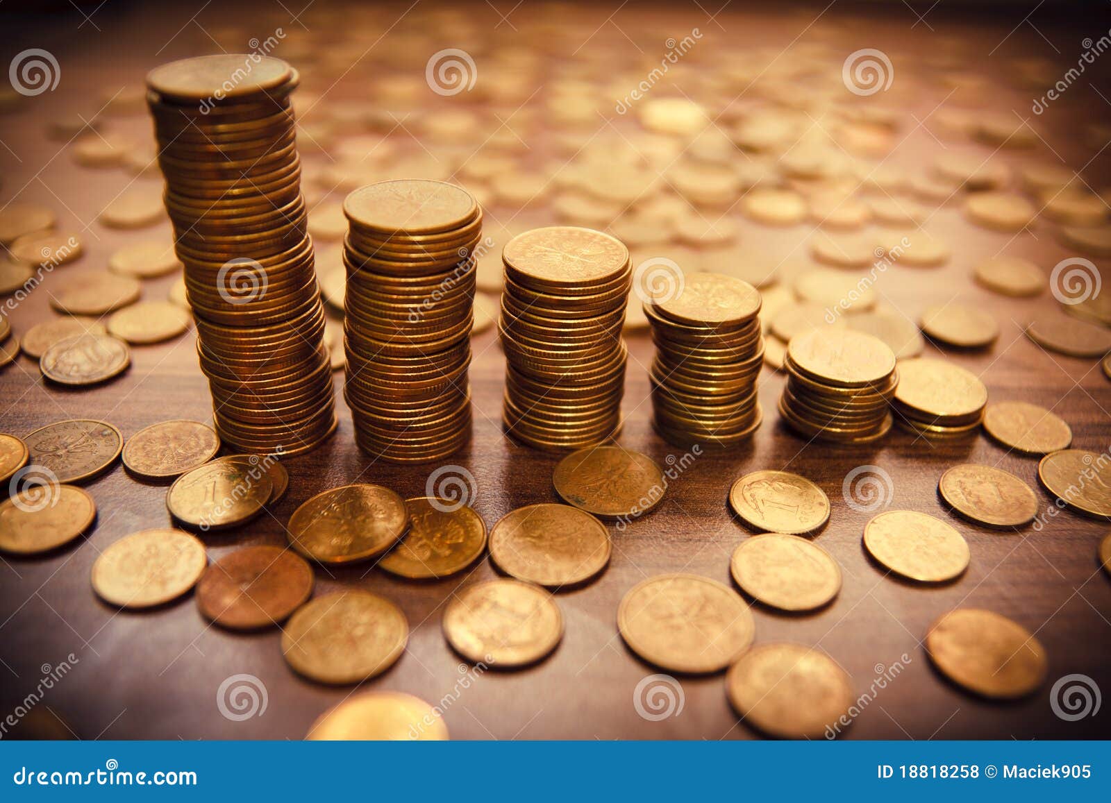 Coin Stack on Black Bacground Stock Photo - Image of heap, currency ...