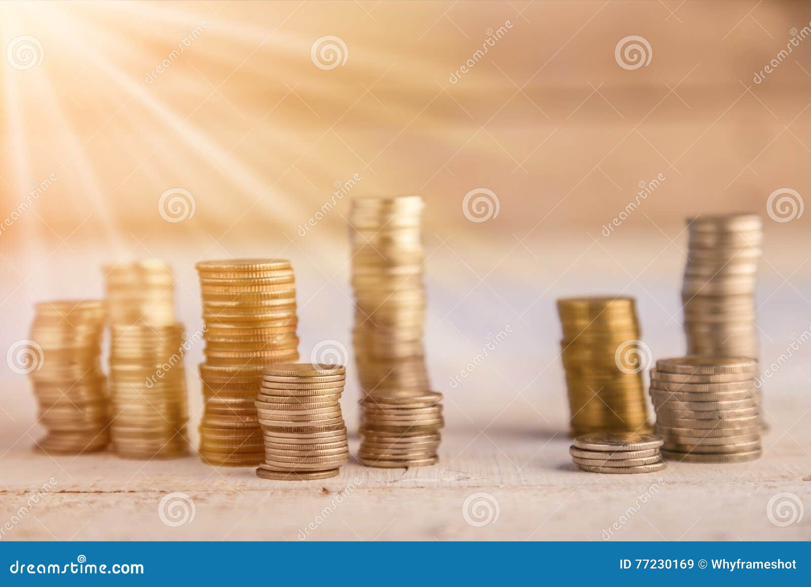 Coin Stack on Black Background. Stock Image - Image of group ...
