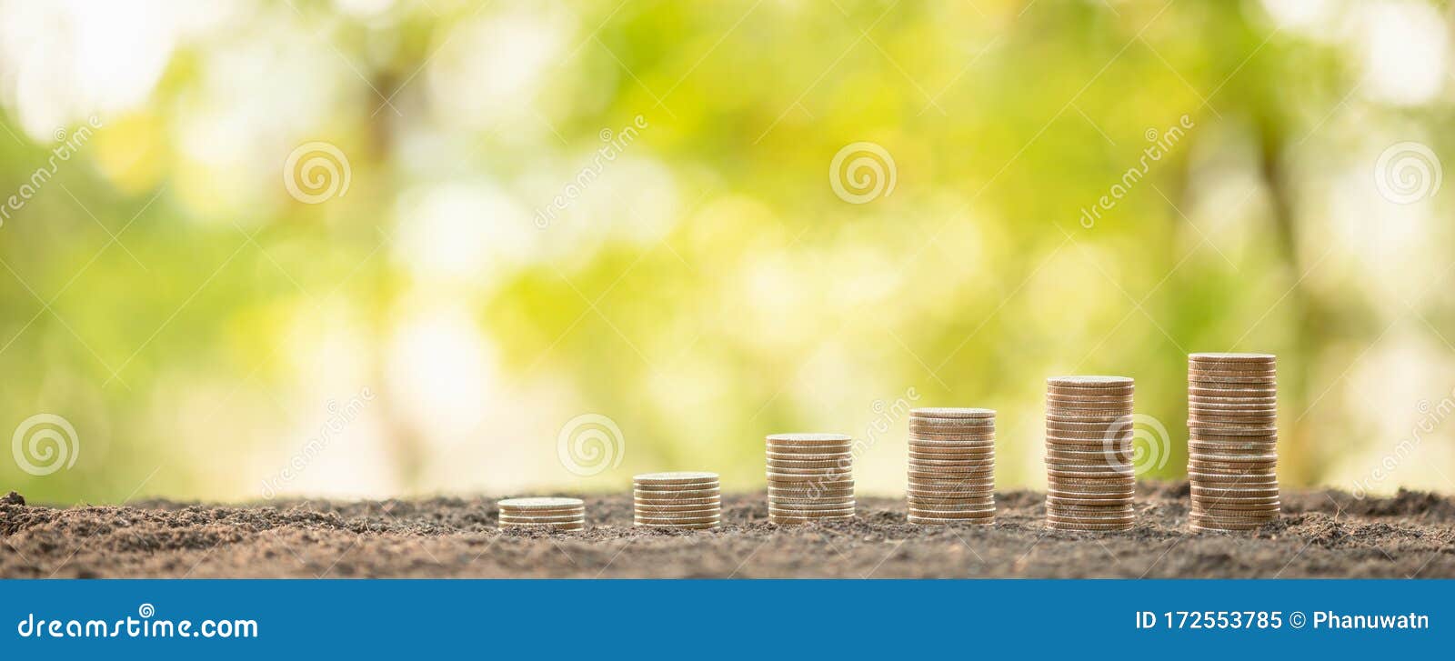 Coin Stack on Blur Background. Business Success or Money Growing ...