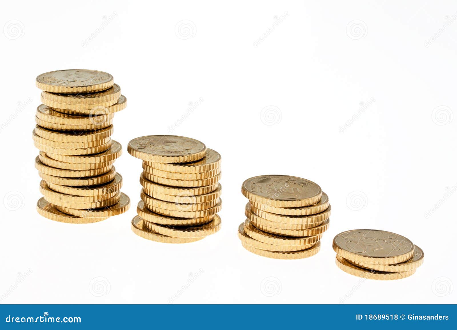 Coin Stack of euro coins stock photo. Image of currency - 18689518