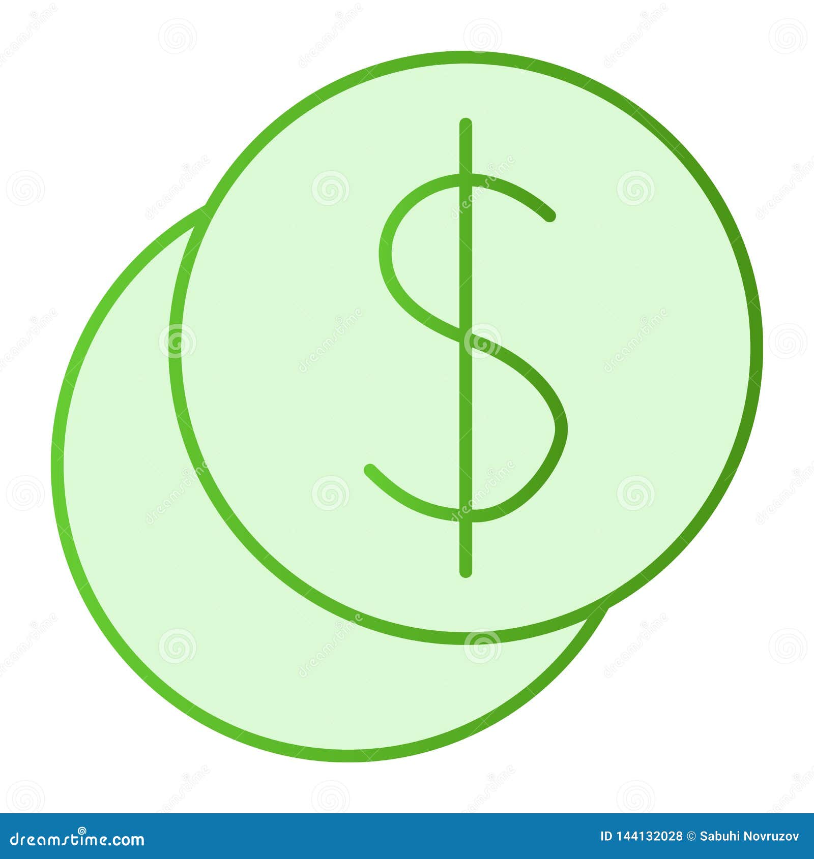 Coin Stack Flat Icon. Dollar Green Icons in Trendy Flat Style Stock ...