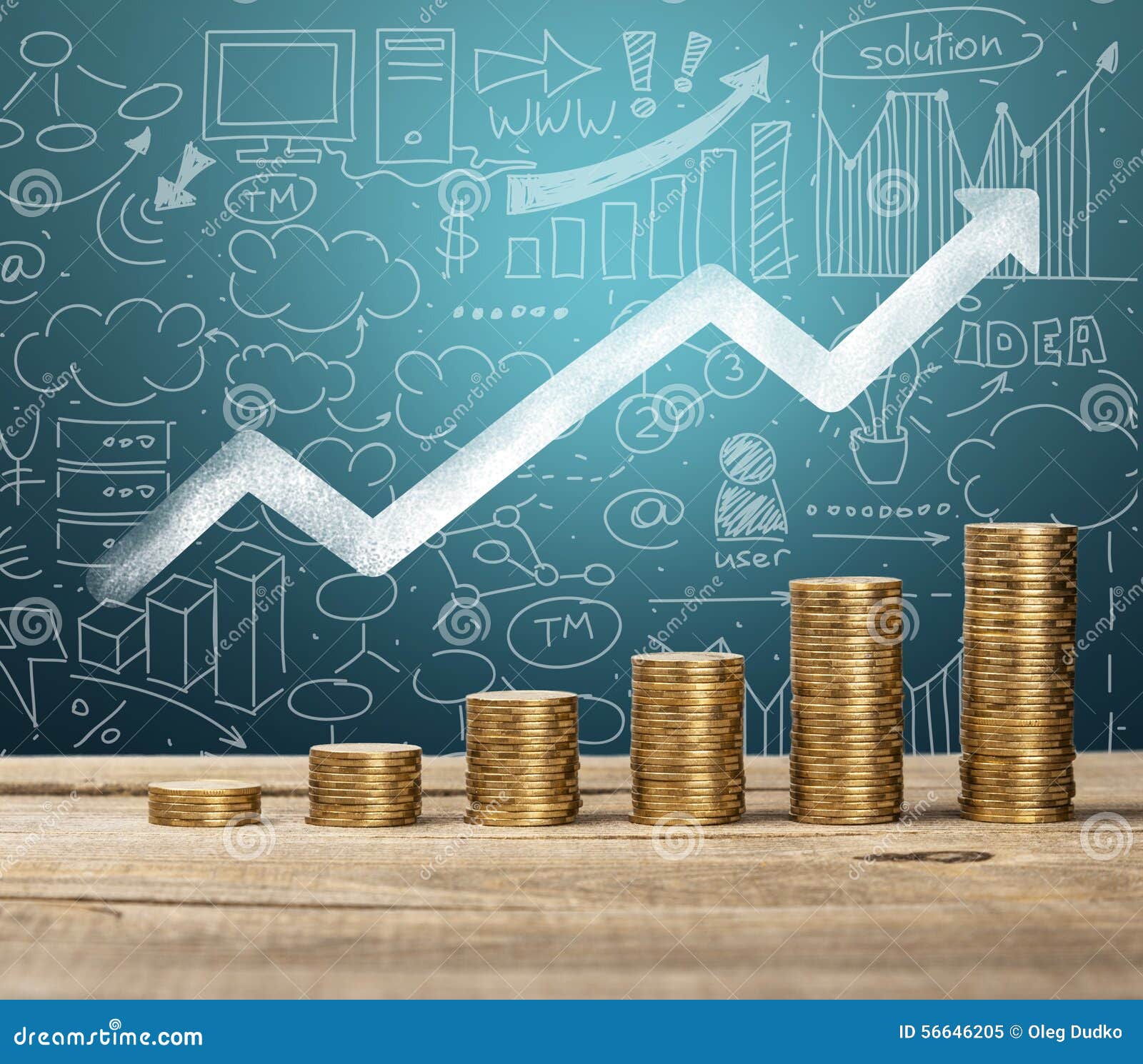 Coin, stack, fund stock image. Image of growth, rate - 56646205