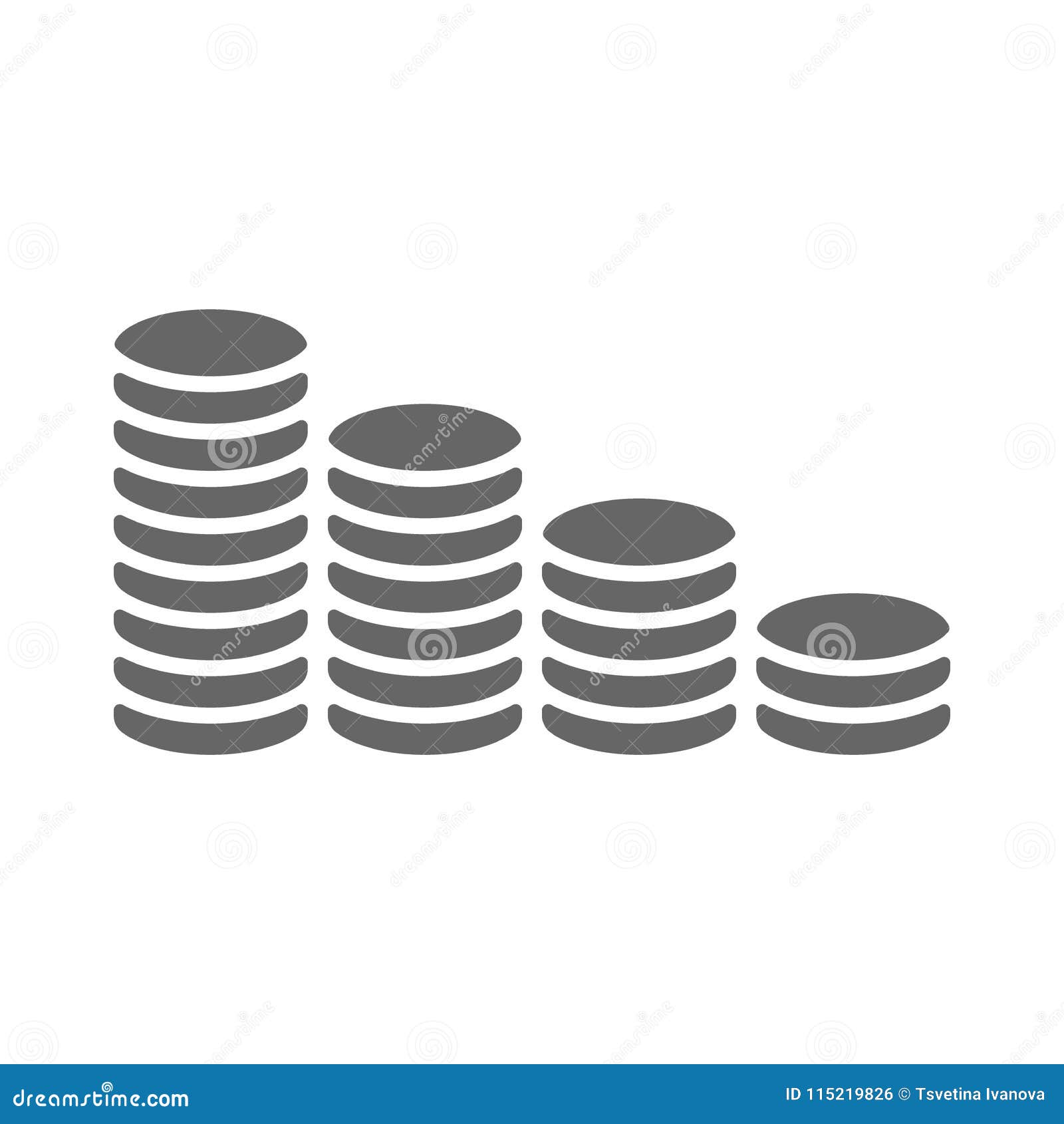 Coin Stack Icon. Coins Stacks Icon, Pile of Coins Stock Vector ...