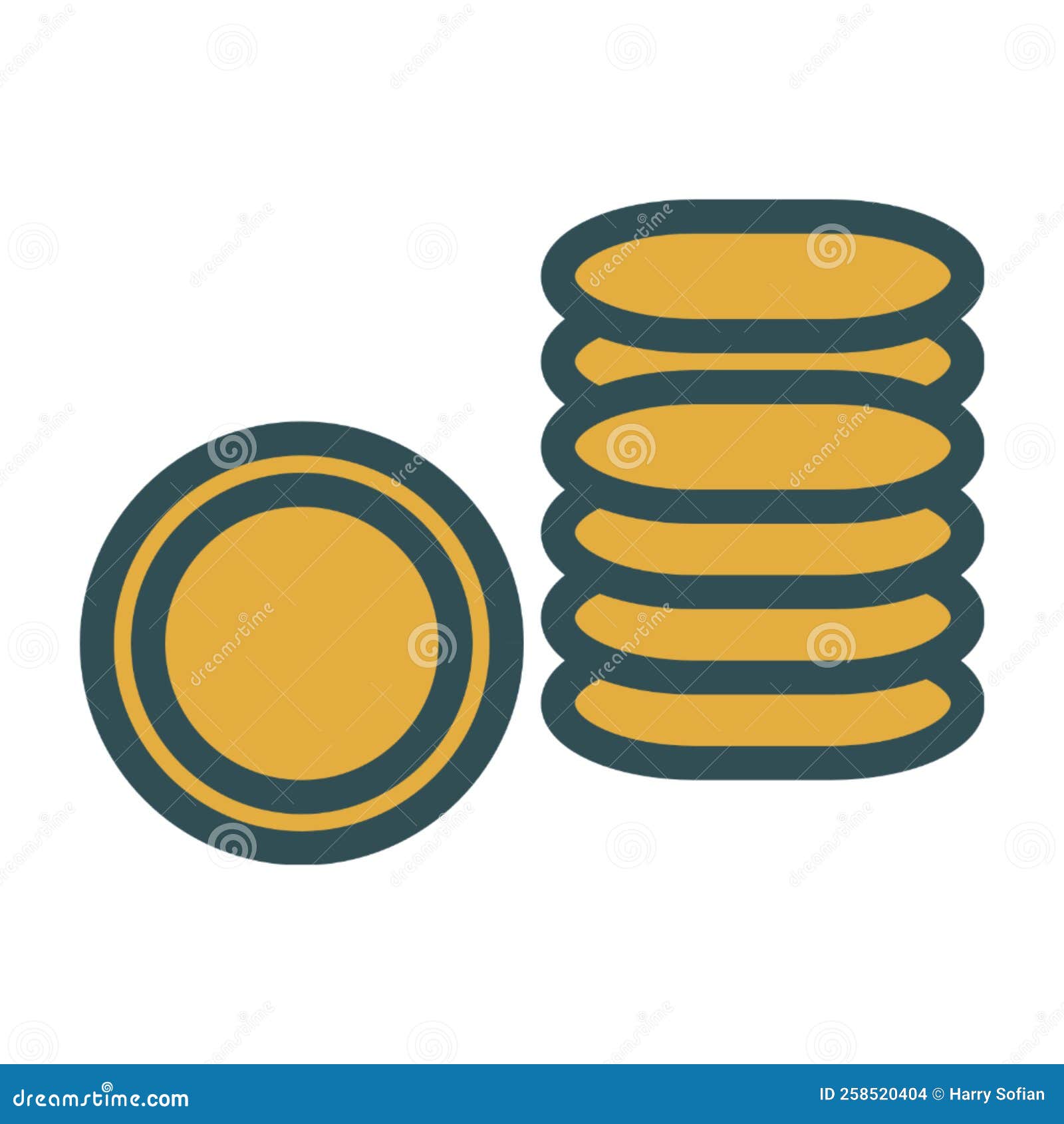 Coin stack icon stock illustration. Illustration of white - 258520404