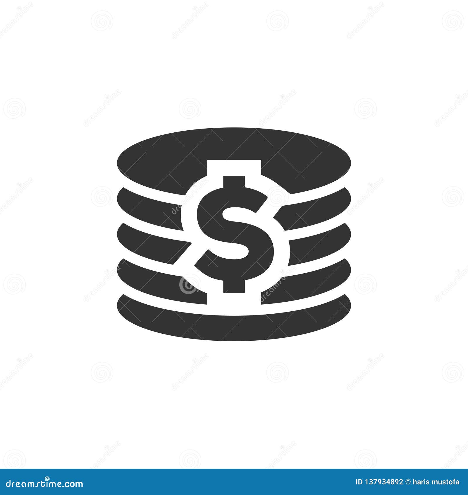 Coin Stack Icon Graphic Design Template Vector Stock Vector ...