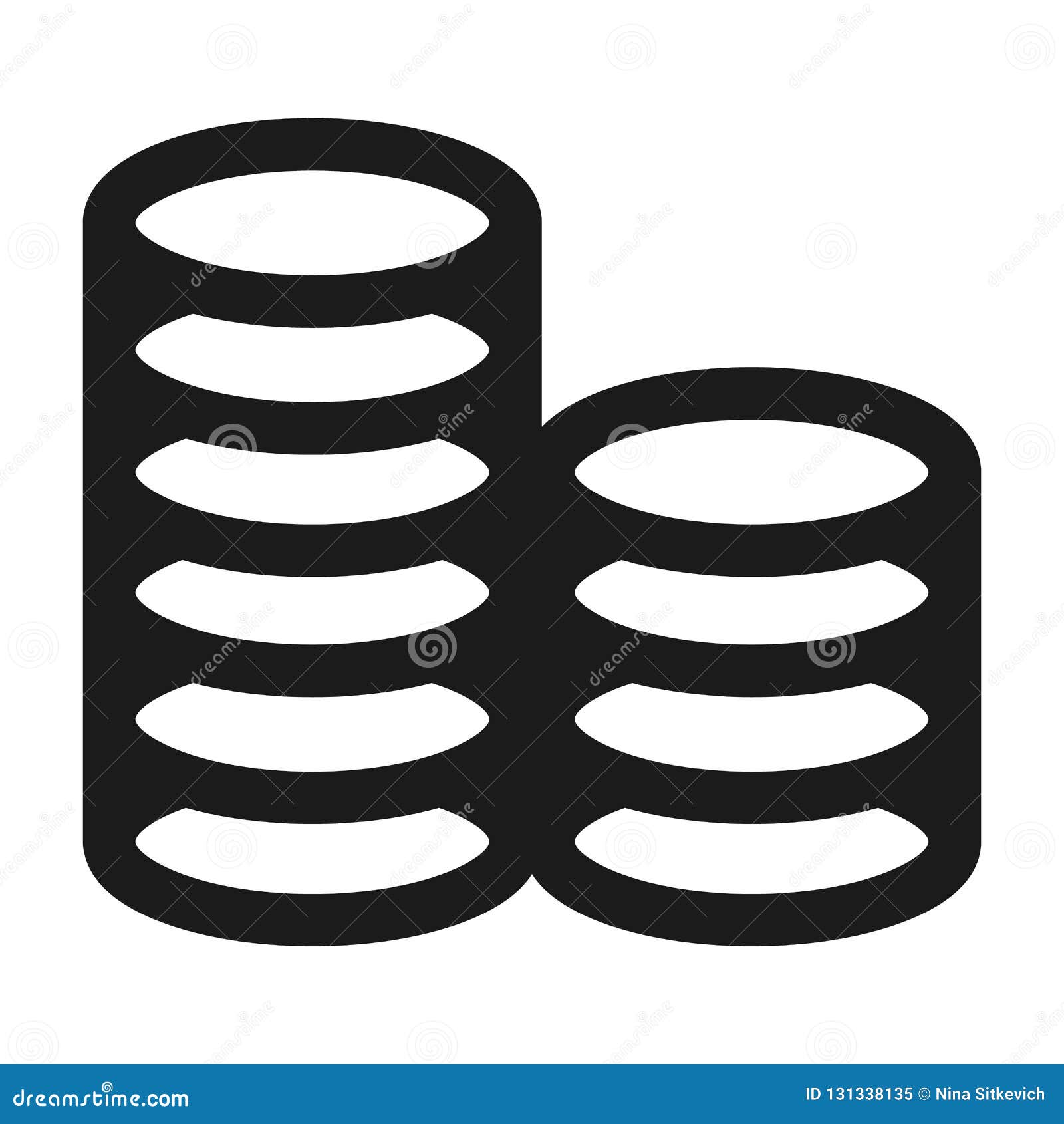 Coin Stack Icon, Simple Style Stock Vector - Illustration of isolated ...