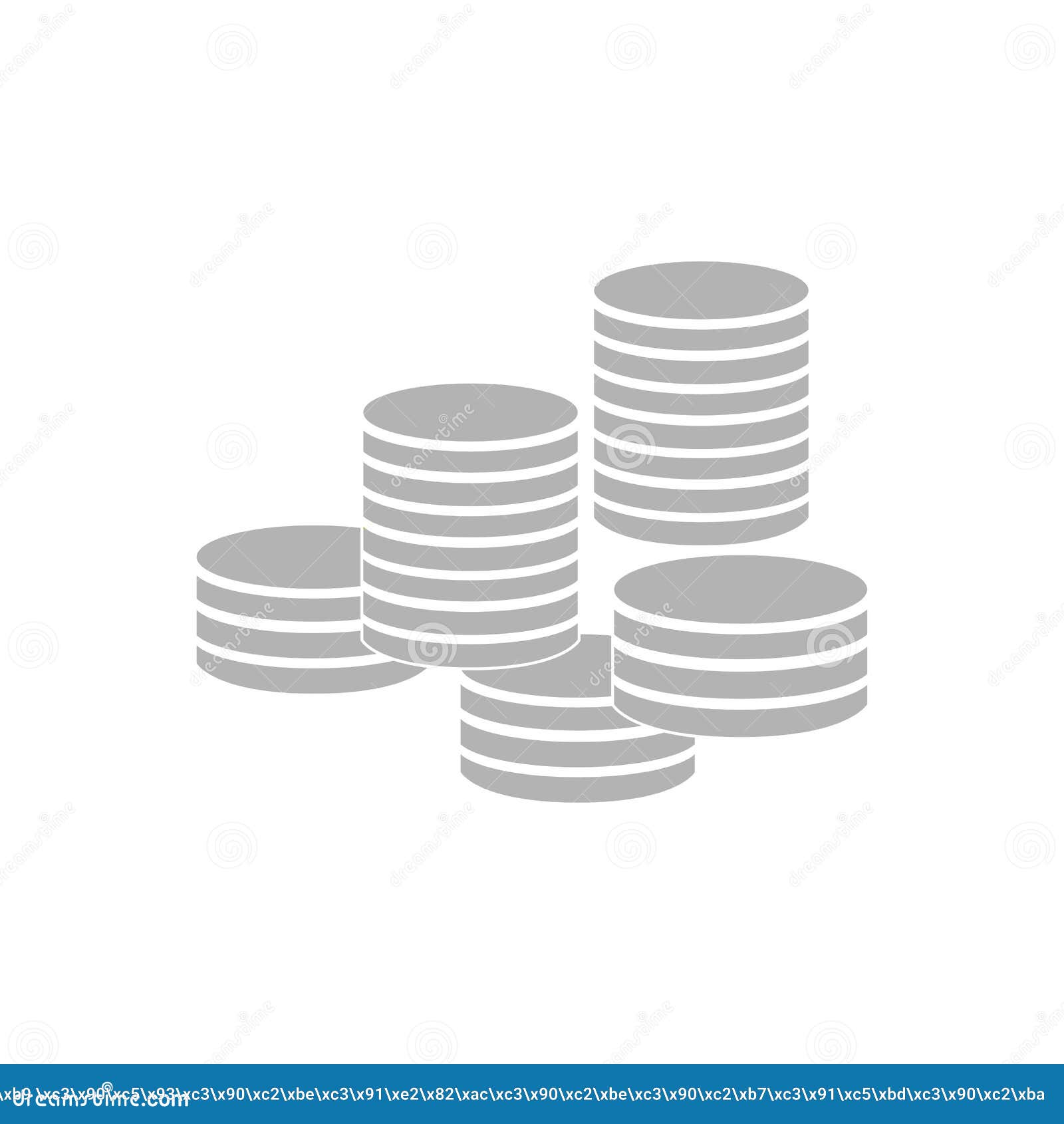 Coin Stack Icon on White Background, Vector Illustration Stock Vector ...