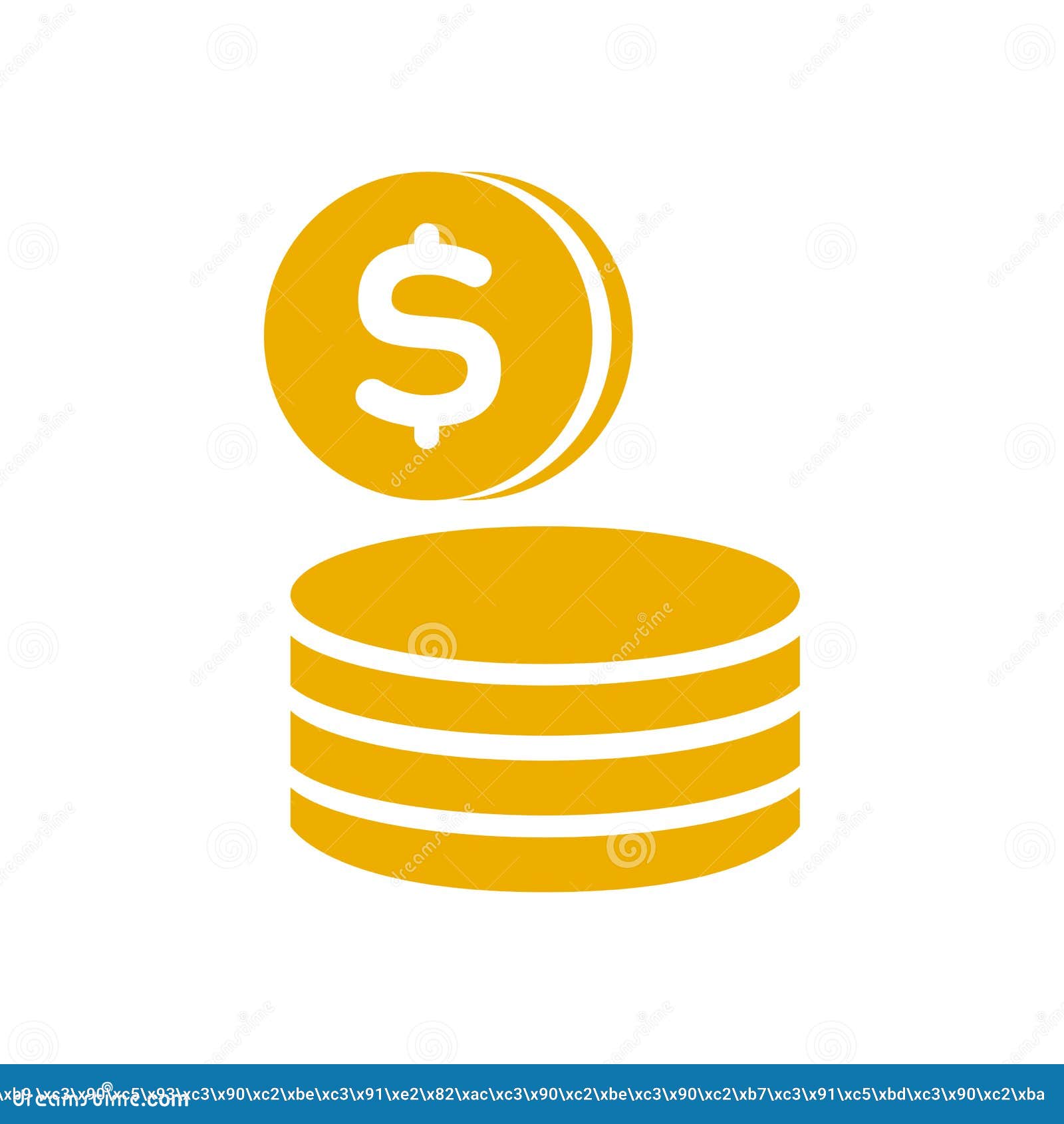 Coin Stack Icon on White Background, Vector Illustration Stock Vector ...