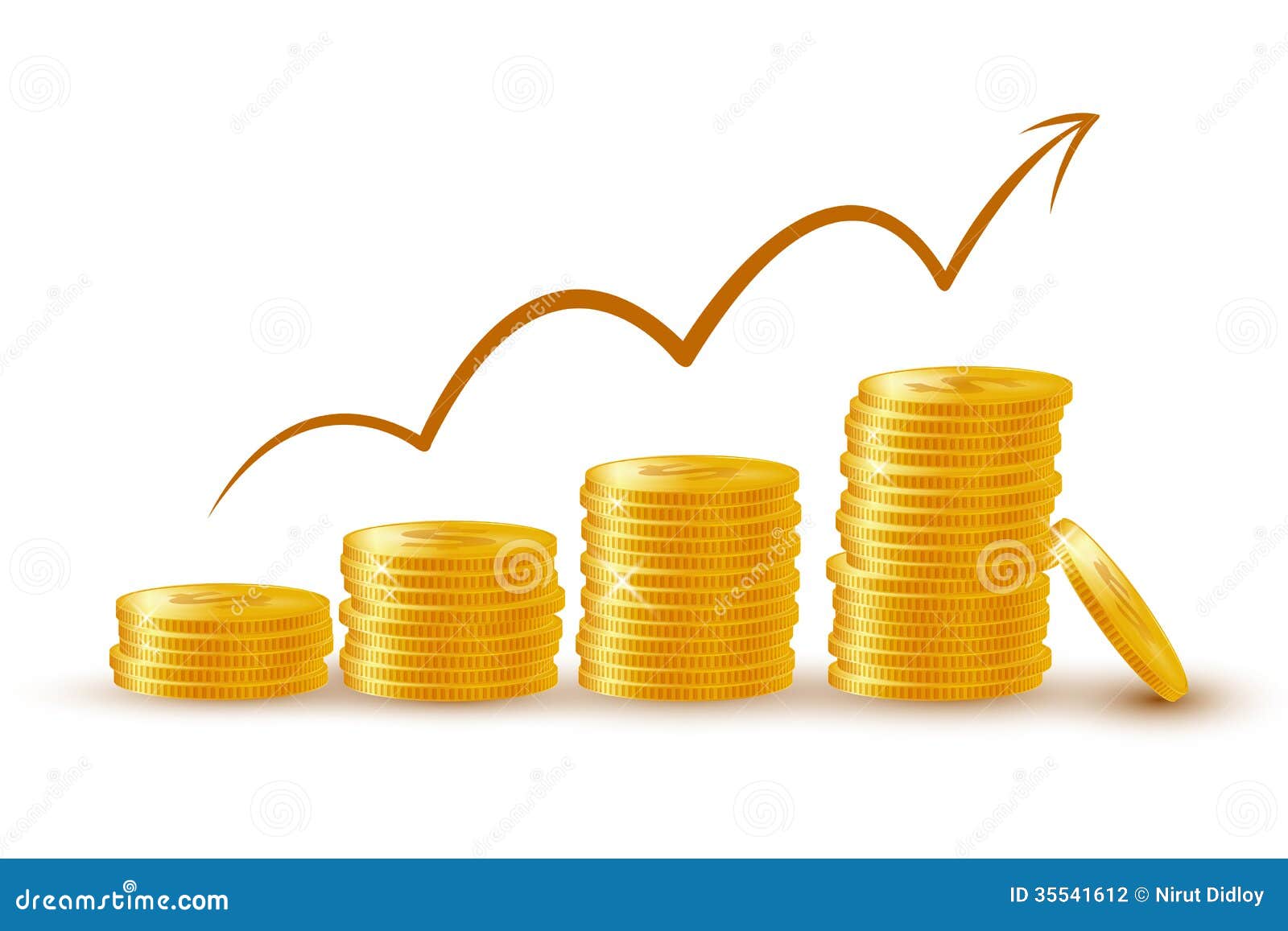 Coin stack stock vector. Illustration of stack, market - 35541612