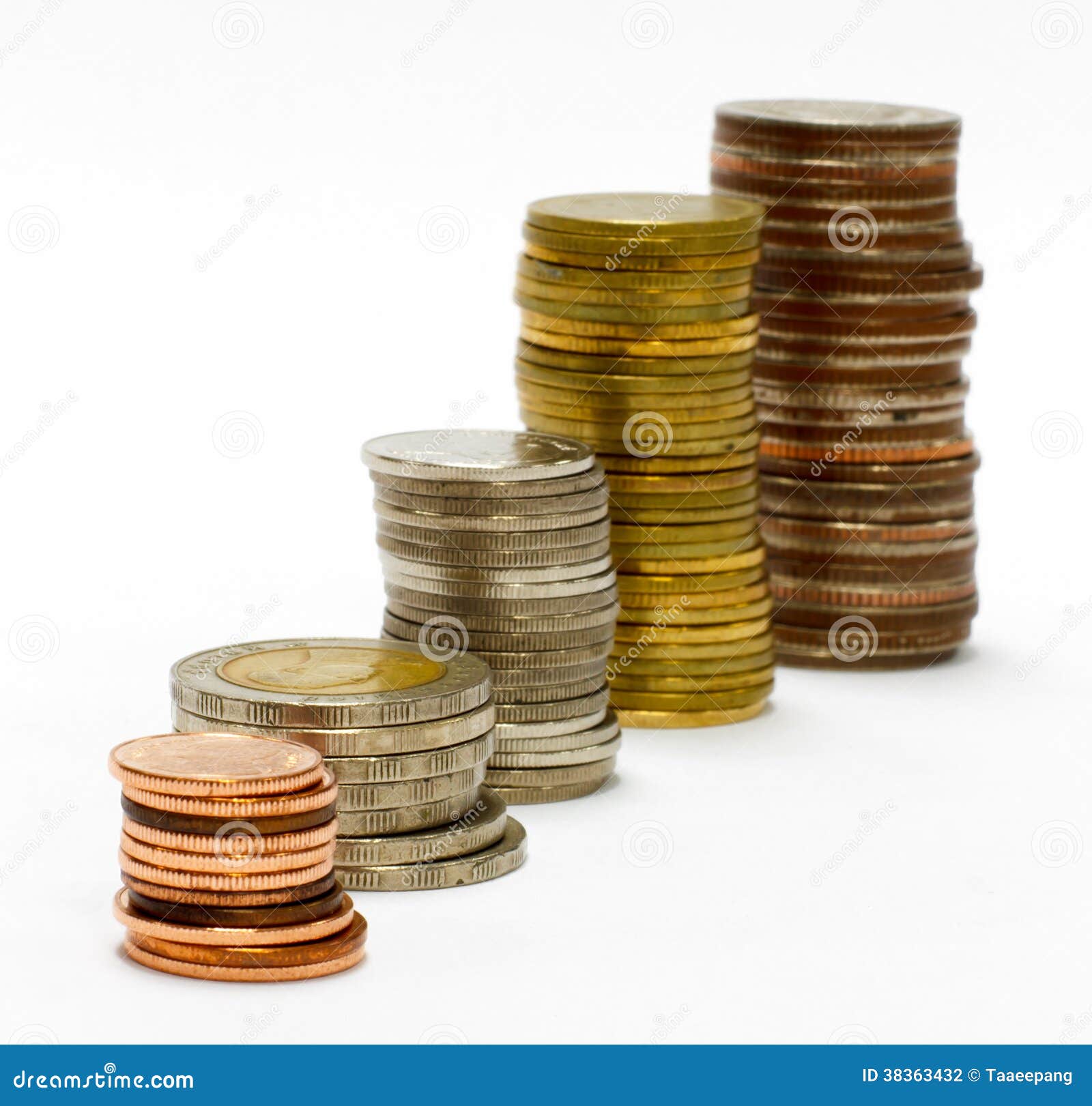Coin stack isolated stock photo. Image of trading, concepts - 38363432