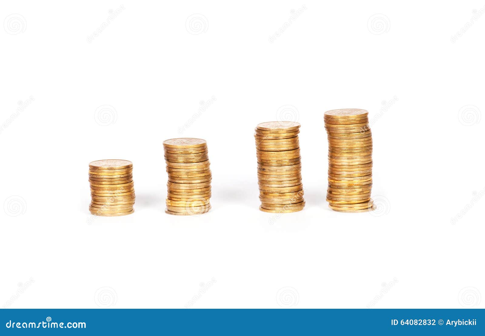 Coin stack isolated stock photo. Image of investment - 64082832