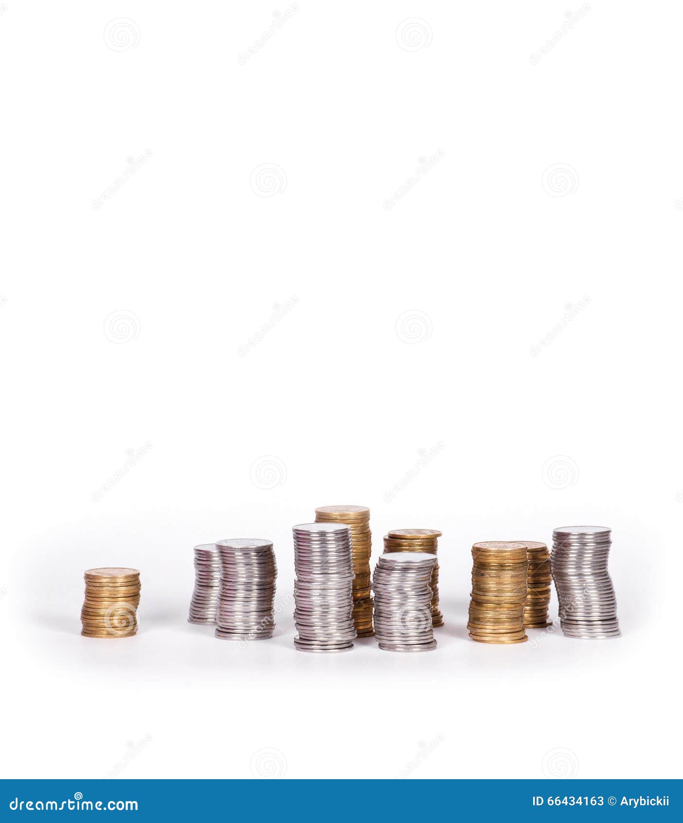 Coin stack isolated stock image. Image of market, golden - 66434163