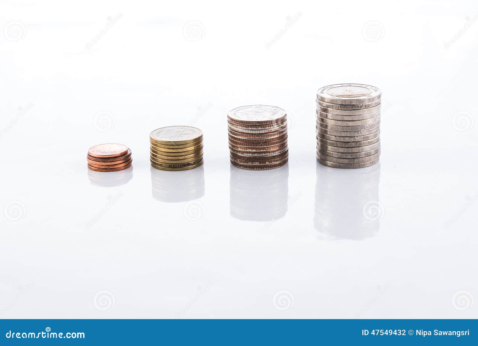 Coin Stack on White Background Stock Photo - Image of tower, finance ...