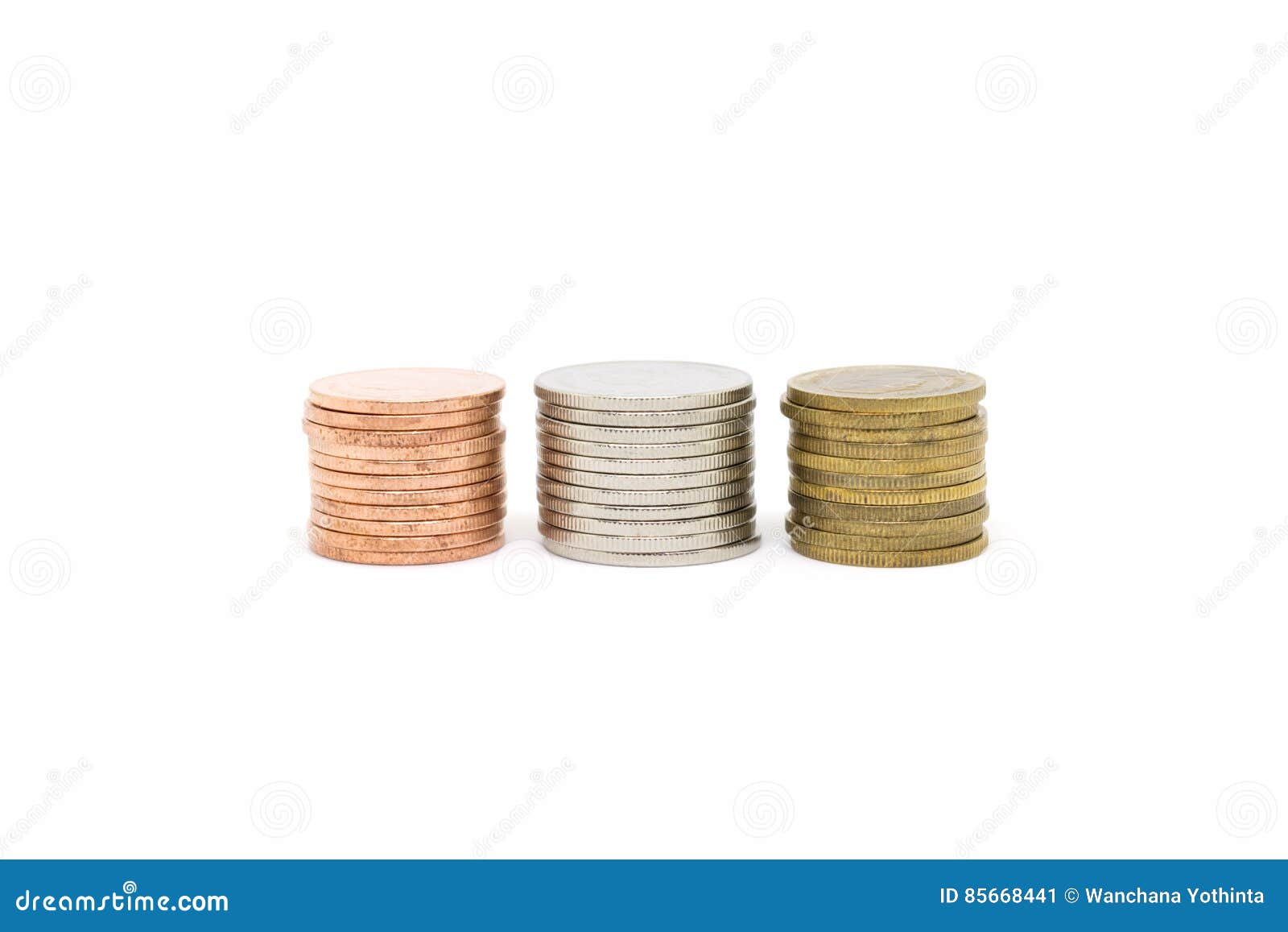 Coin Stack on White Background Stock Image - Image of coin, concept ...