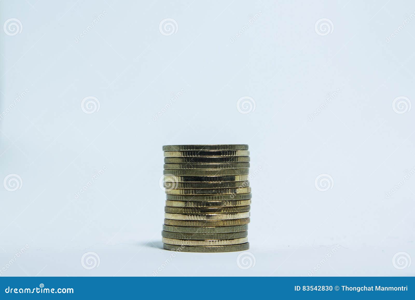 Coin Stack with White Background Stock Photo - Image of economy, market ...