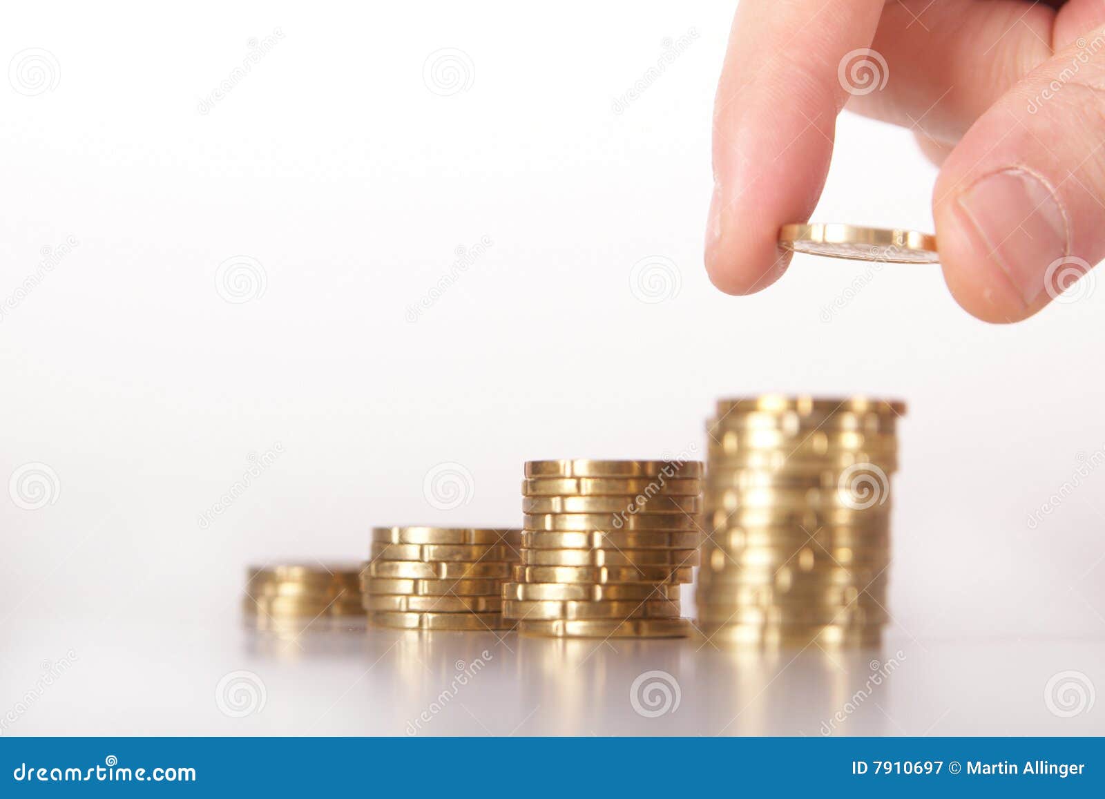 Coin-stacking stock image. Image of banking, abstract - 7910697