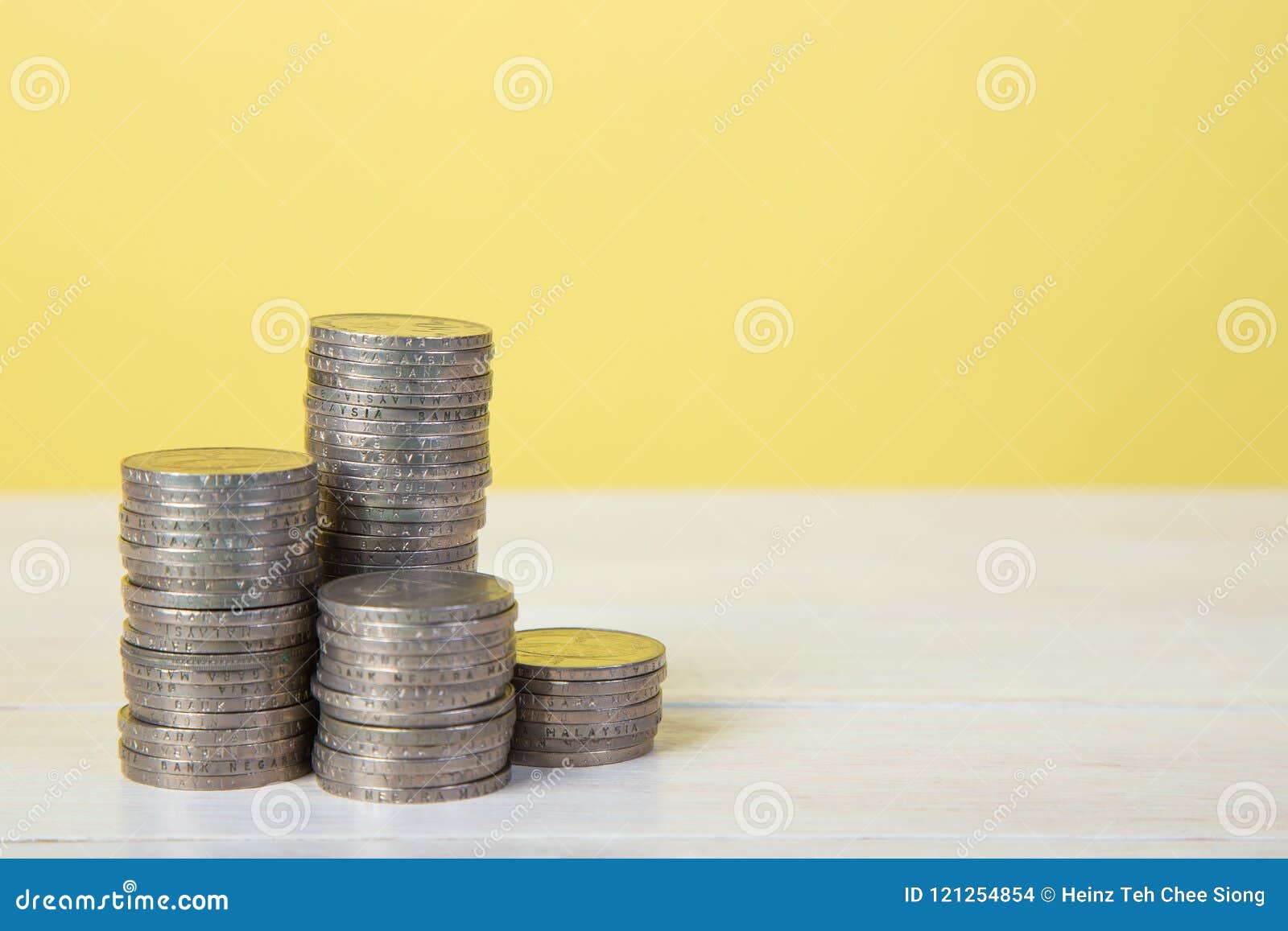 Coin stacking stock photo. Image of earning, dollar - 121254854