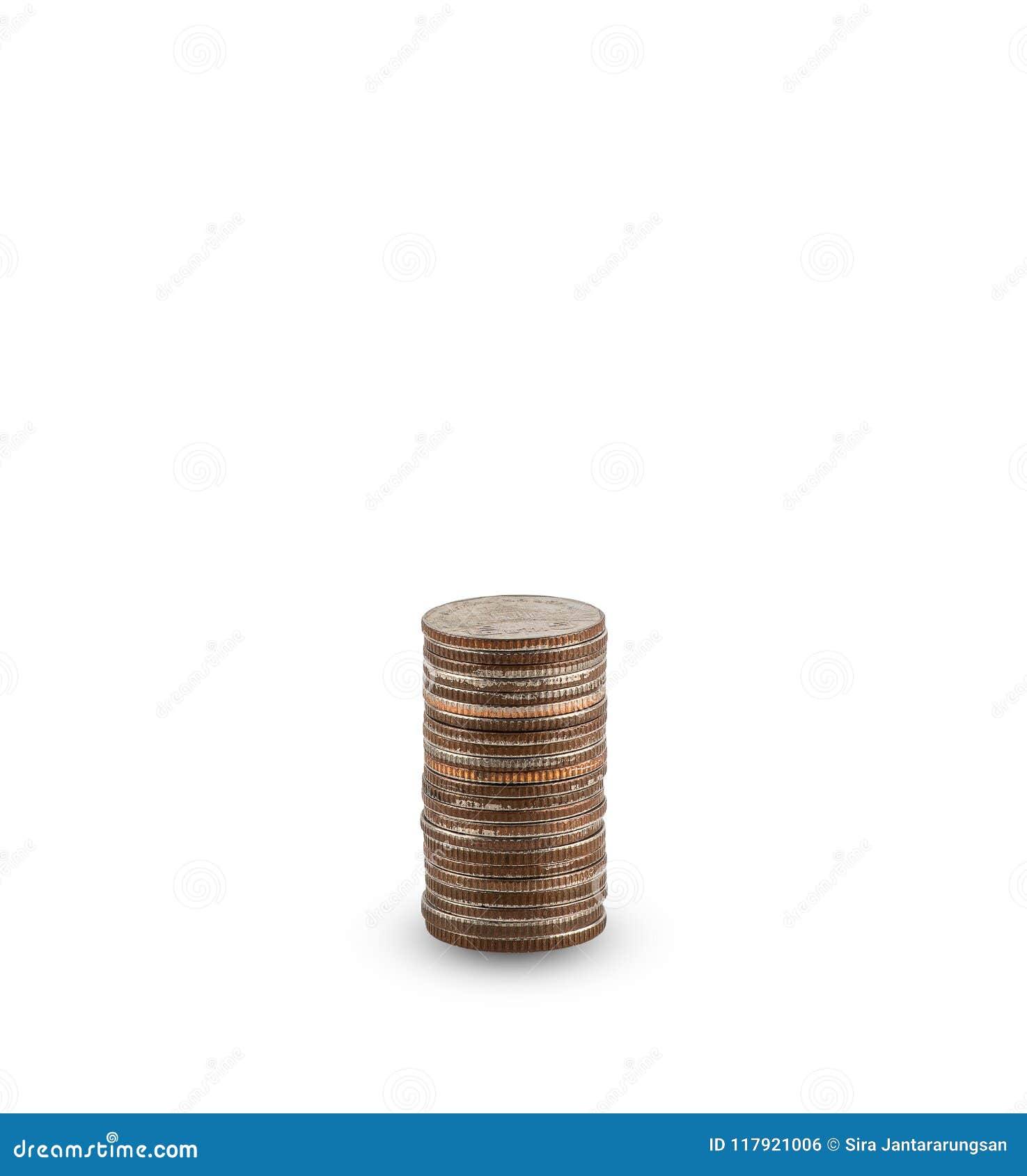 Coin Stacks As a Graph Isolated on White Background Stock Photo - Image ...