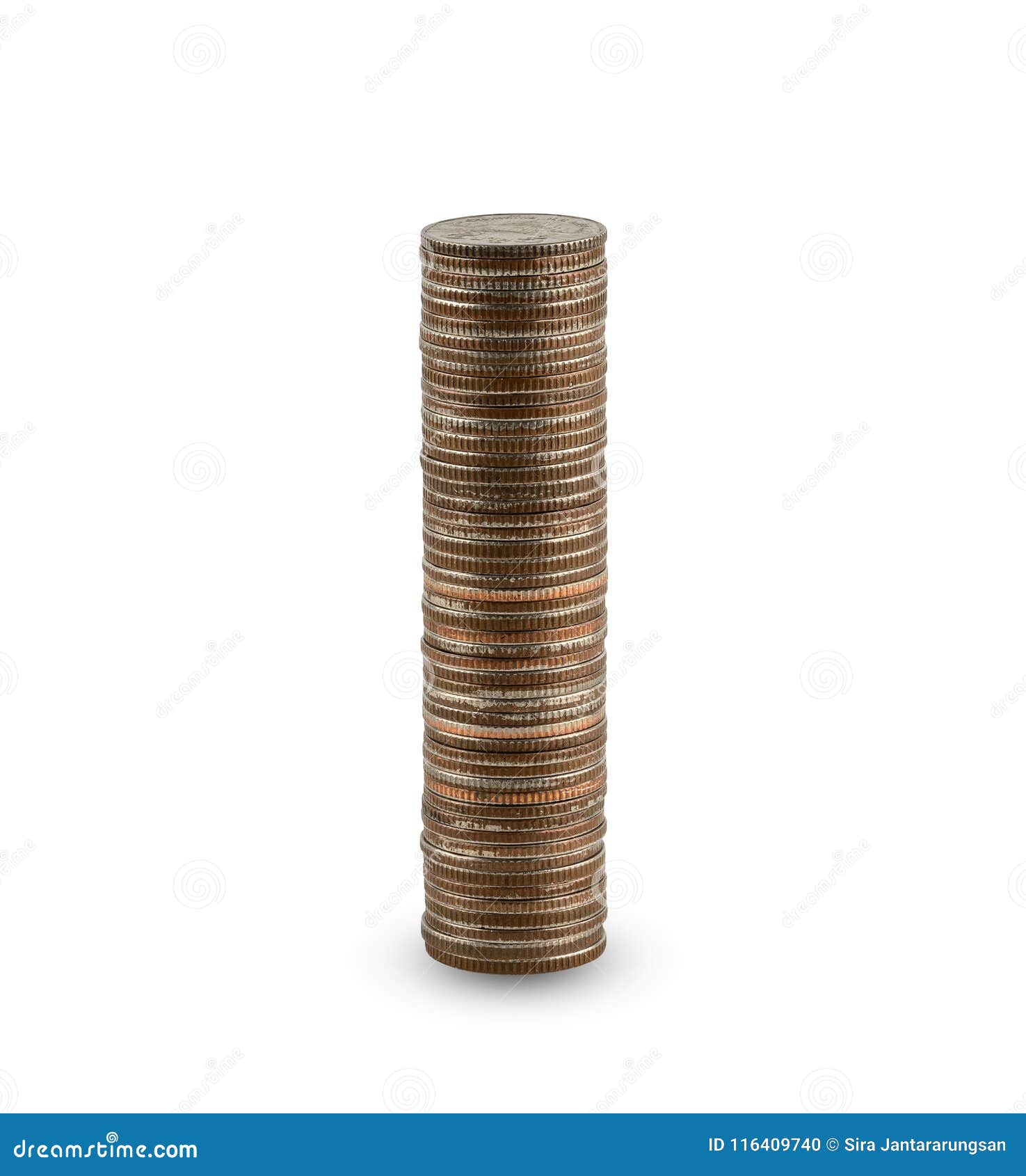 Coin Stacks As a Graph Isolated on White Background Stock Photo - Image ...